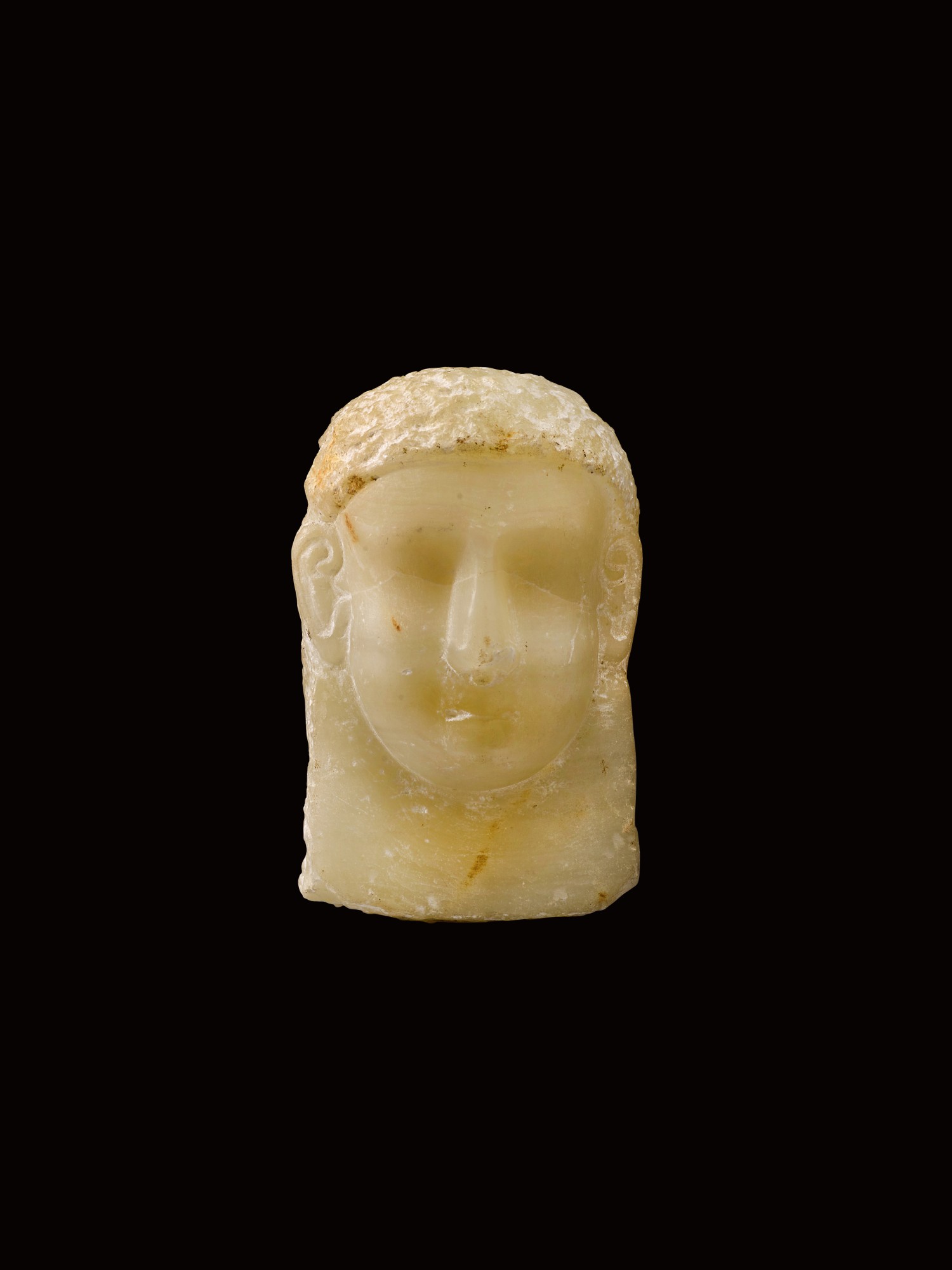 A South Arabian Alabaster Relief Head of a Man, Qataban, 3rd Century B ...