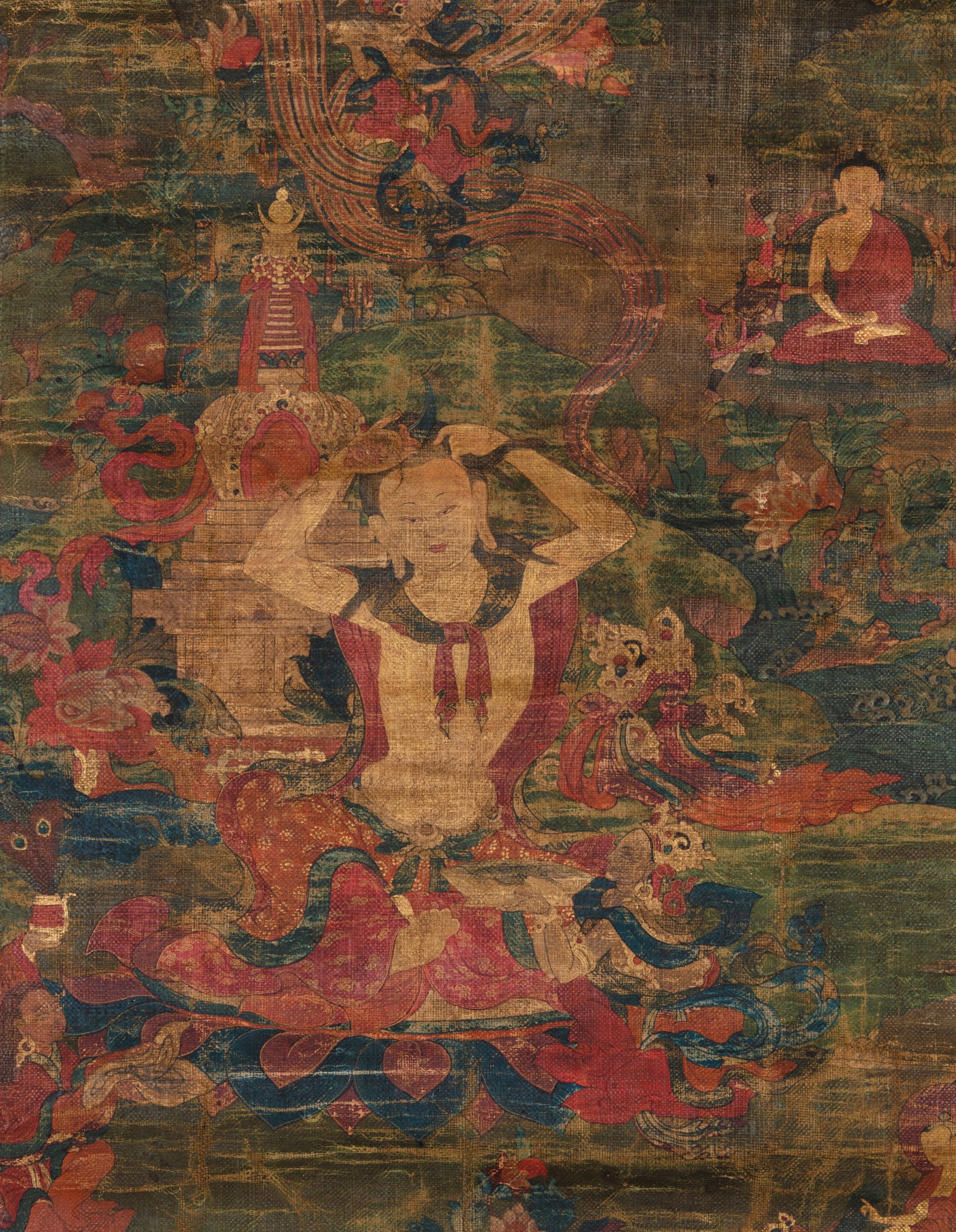 A rare thangka depicting Prince Siddhartha Tibet, 17th- 18th century ...