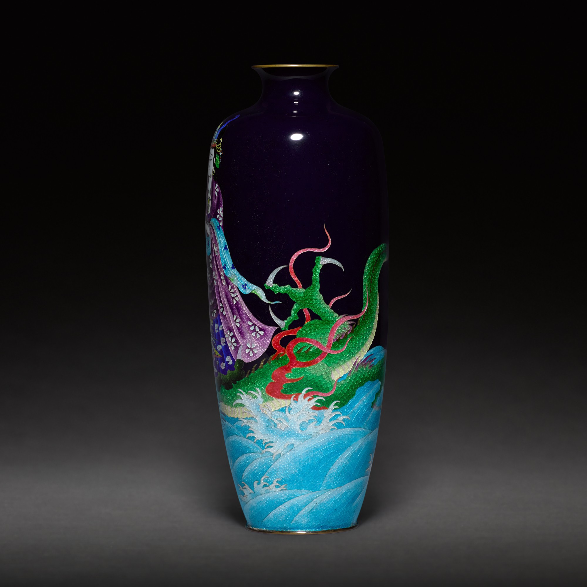 A cloisonné enamel vase | Signed Adachi (Adachi Kinjiro) | Meiji period ...