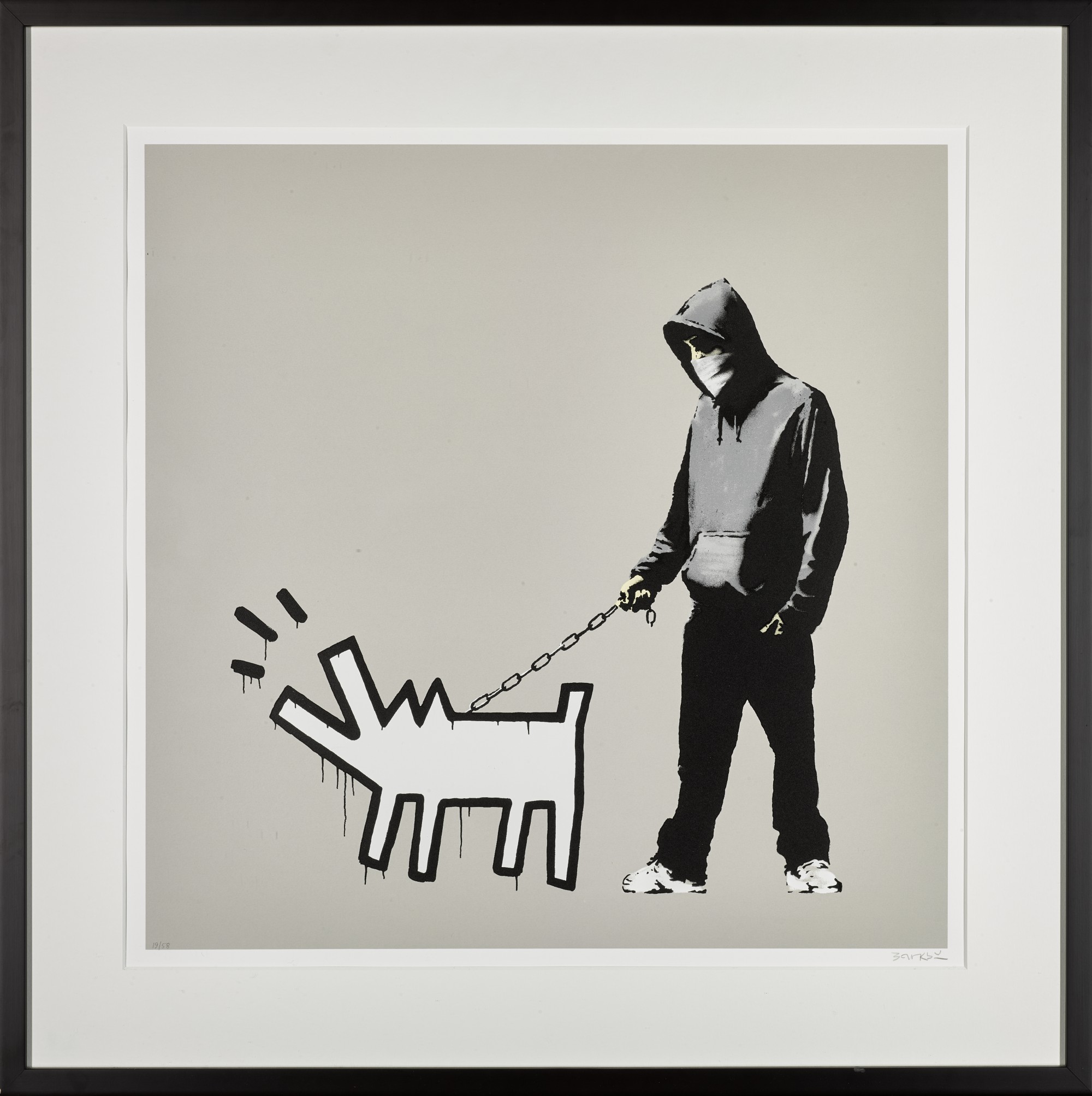 Choose Your Weapon - Queue Jumping Grey | Banksy | 2021 | Sotheby's