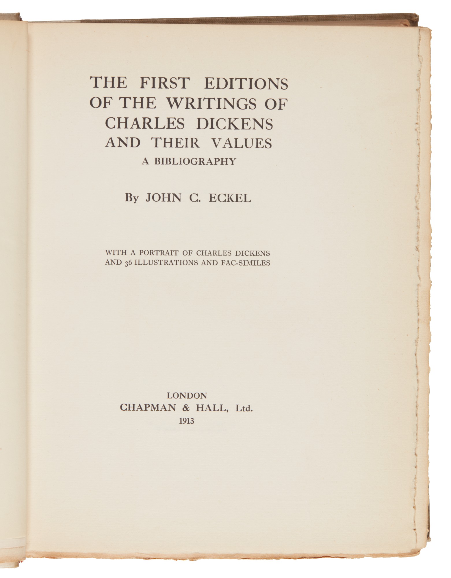 Eckel, First Editions of Charles Dickens, 1913, number 21 of 250 ...