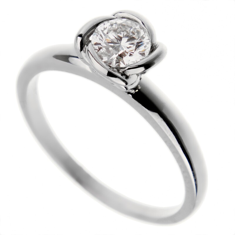 Fred Of Paris Platinum And 0 50ct Round Brilliant Cut Diamond Fleur