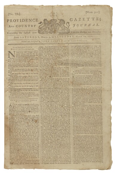 (BOSTON MASSACRE) | A very early report on the Boston Massacre, in The ...