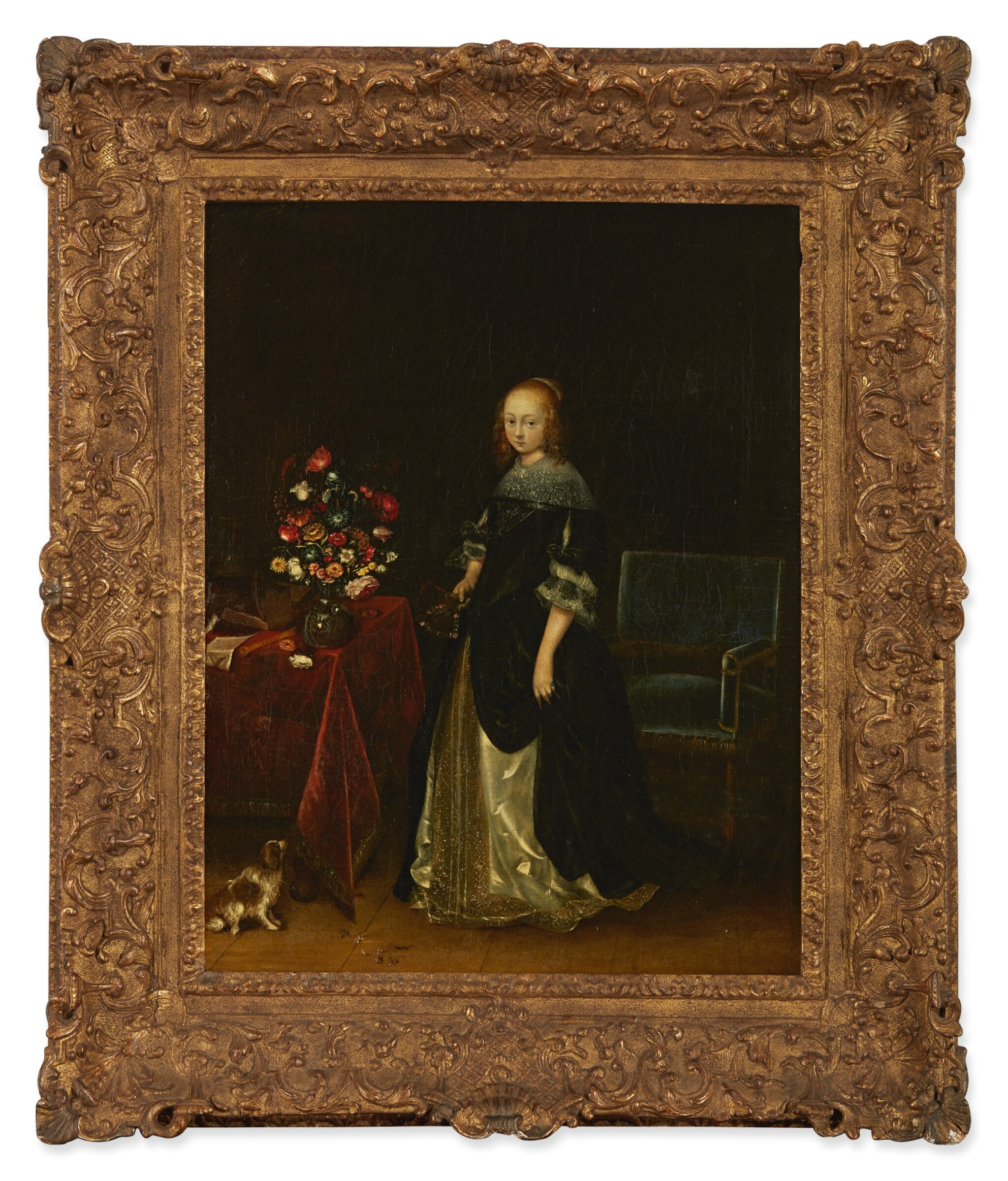 FOLLOWER OF GERARD TER BORCH | PORTRAIT OF A YOUNG WOMAN, FULL-LENGTH ...