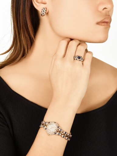 Diamond And Sapphire Demi Parure And Pulchra Wristwatch 卡地亞及