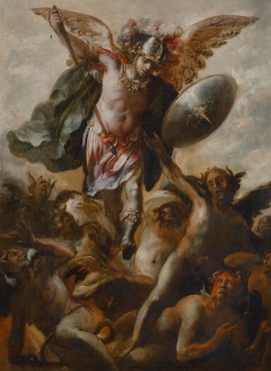 SCHOOL OF MADRID, CIRCA 1700 | Saint Michael vanquishing the Devil ...