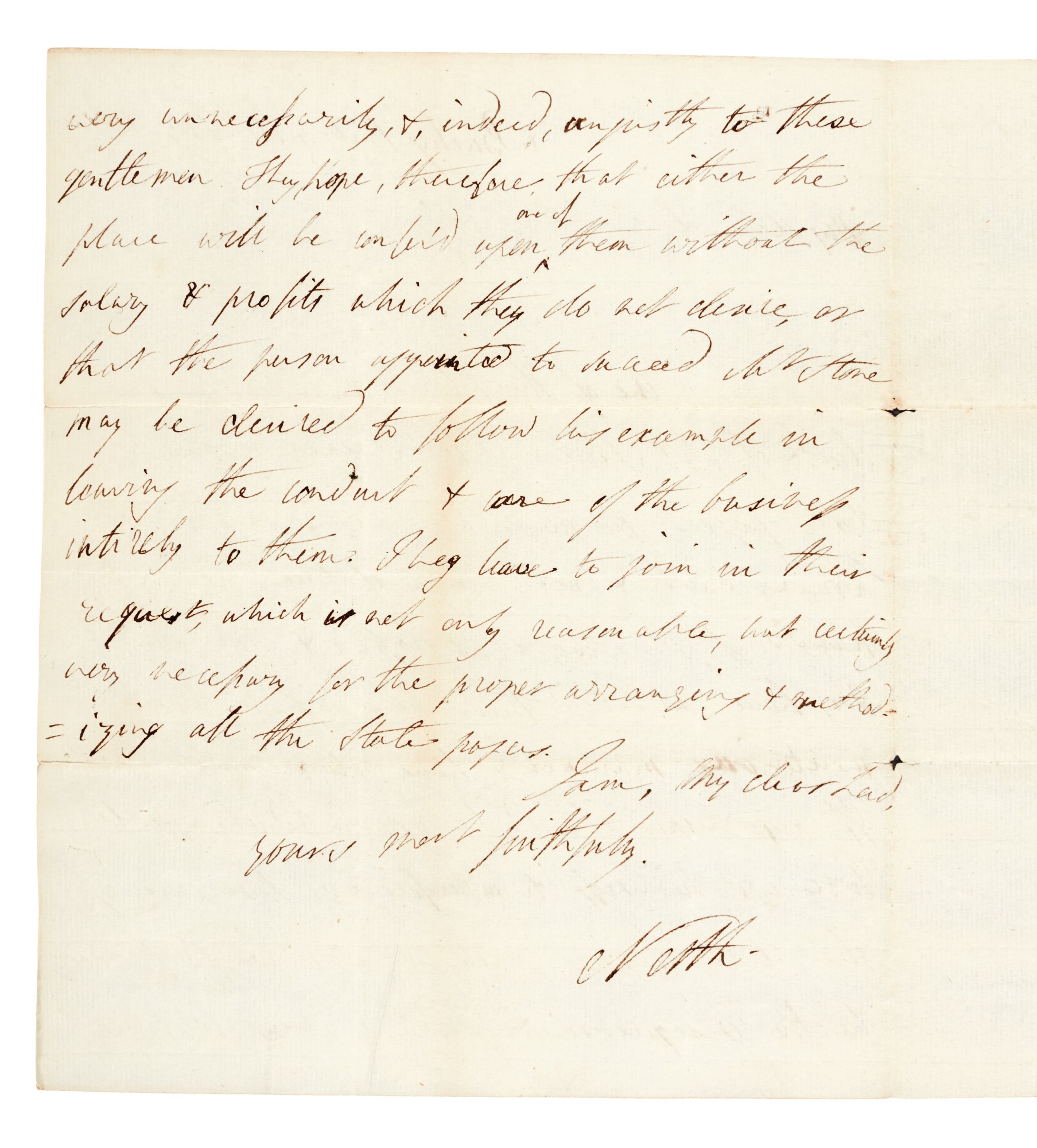 King George III, four autograph notes, 1778-1781, with a letter signed ...