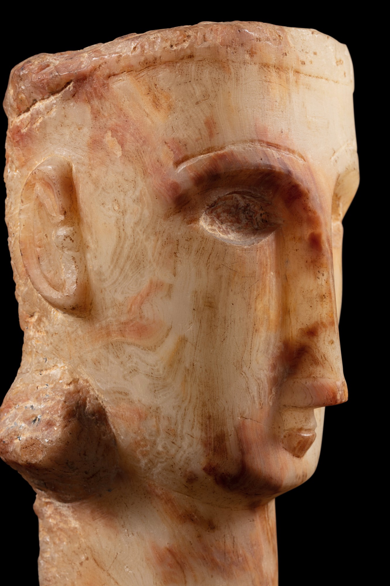 A South Arabian Alabaster Head of a Woman, Qataban, 3rd Century B.C ...