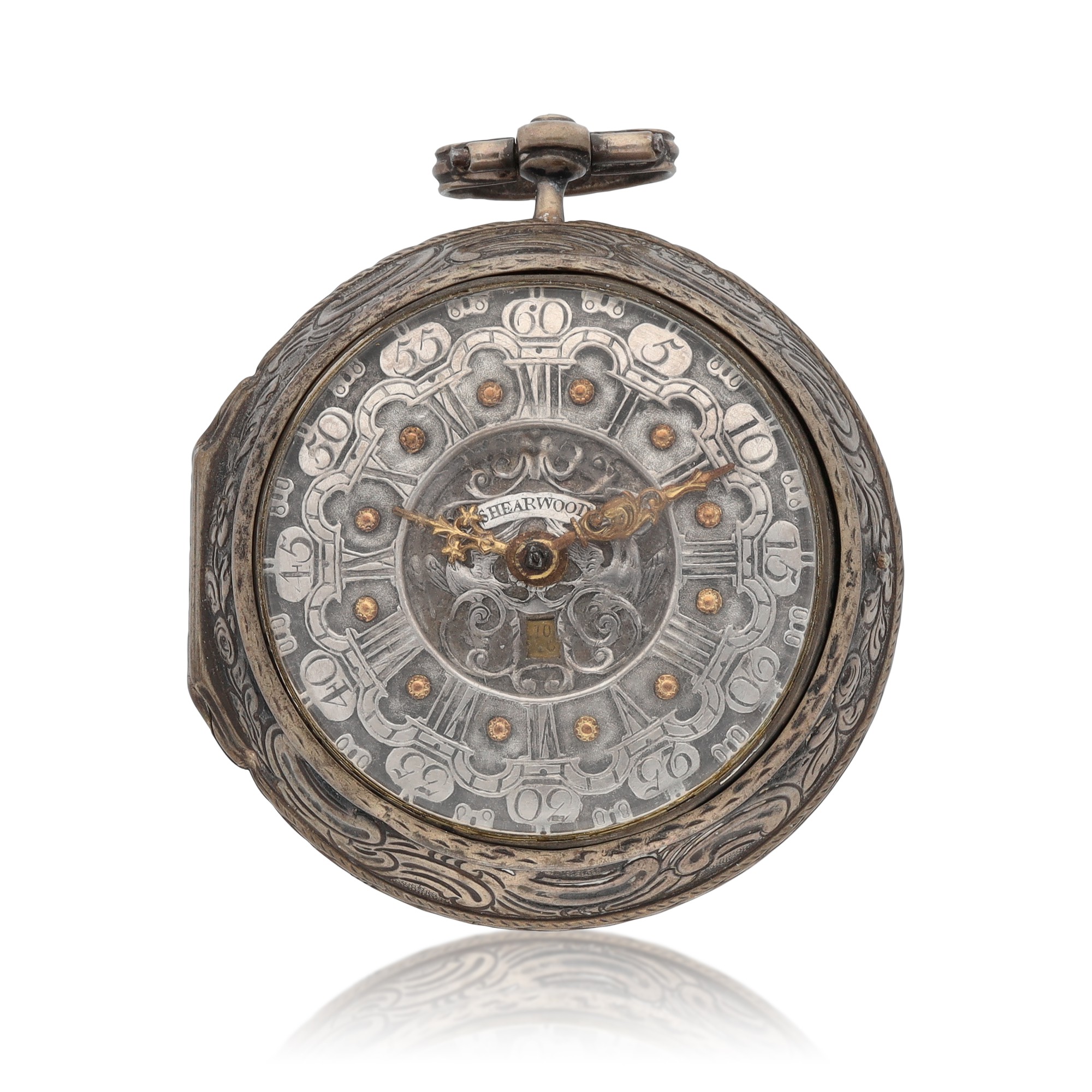 Dutch & English No. 695 A silver pair cased repoussé verge watch 1774 ...