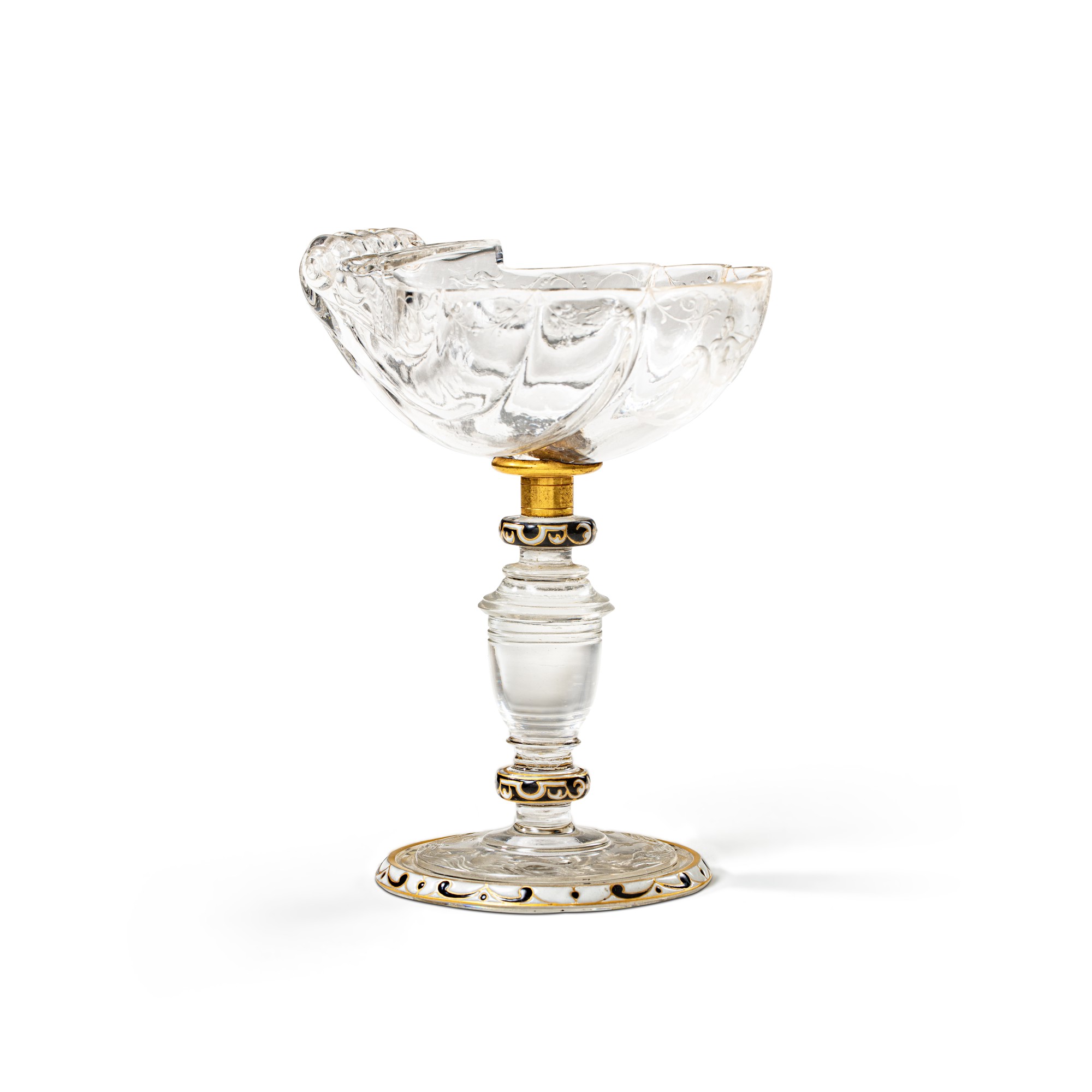 A rock crystal cup with enamelled mounts, Émile Gallé, Paris, circa ...