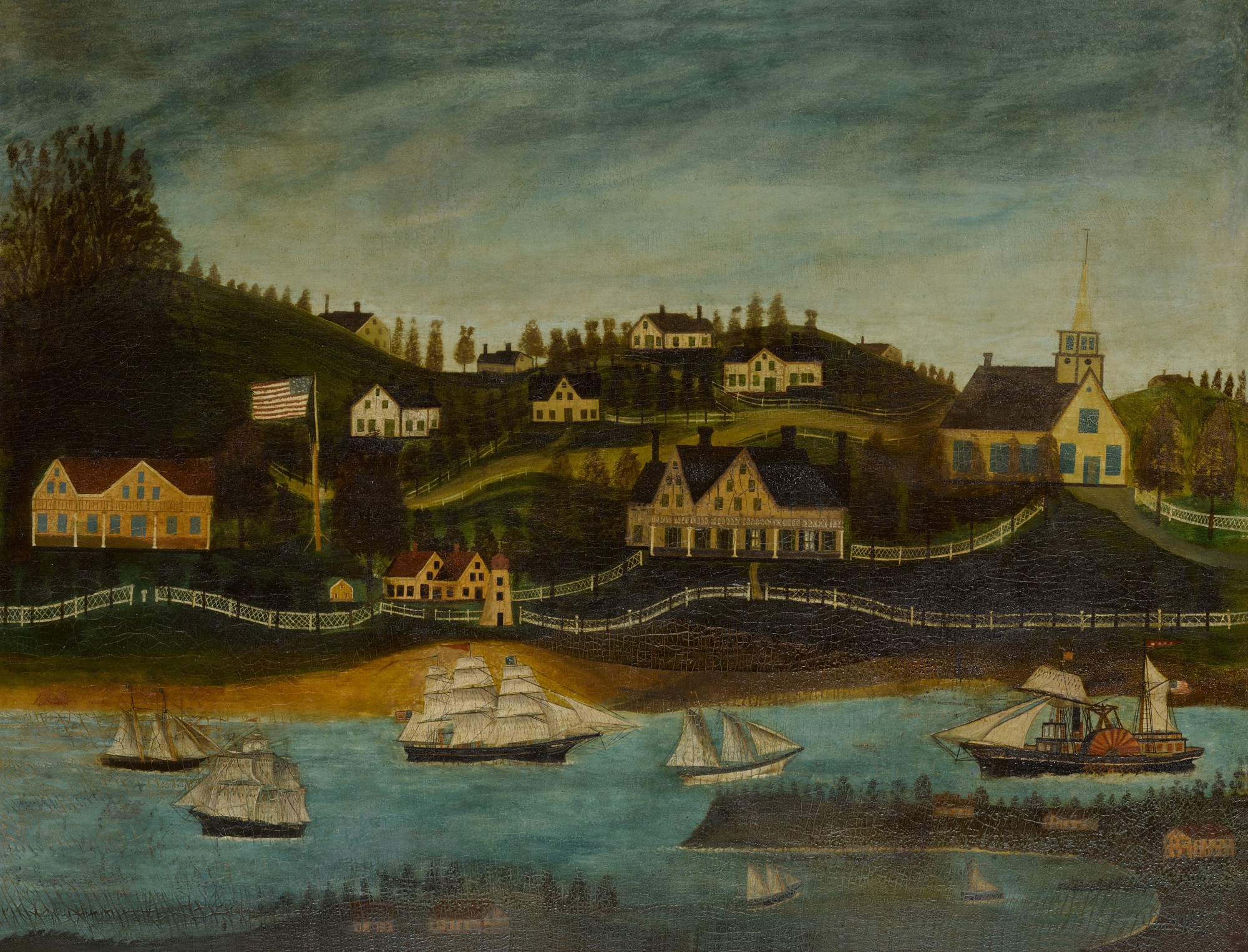Busy Harbor Scene | Americana, Furniture, Folk Art, Silver, Chinese ...