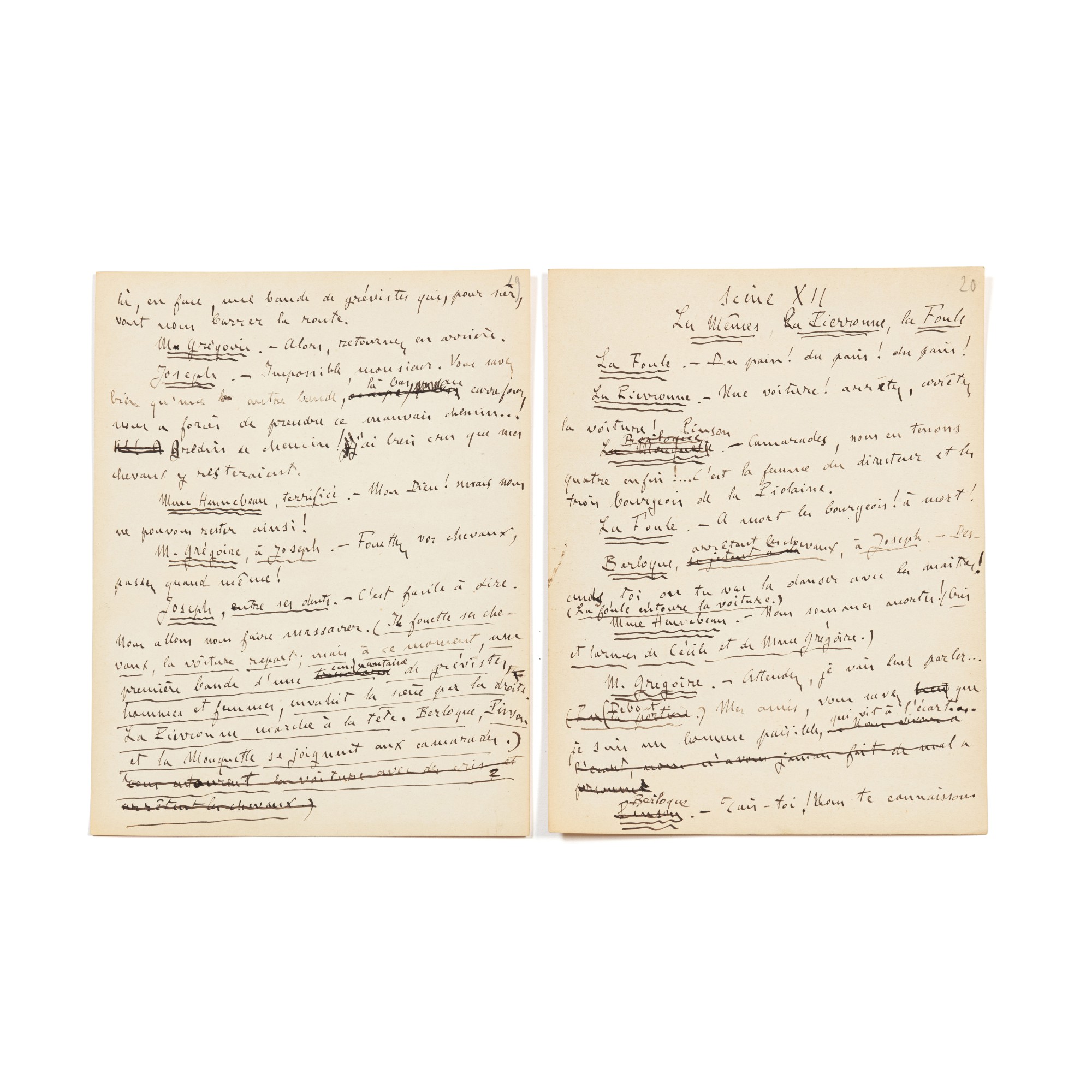 Germinal [1885]. Manuscrit autographe de l'adaptation théâtrale. Le ...