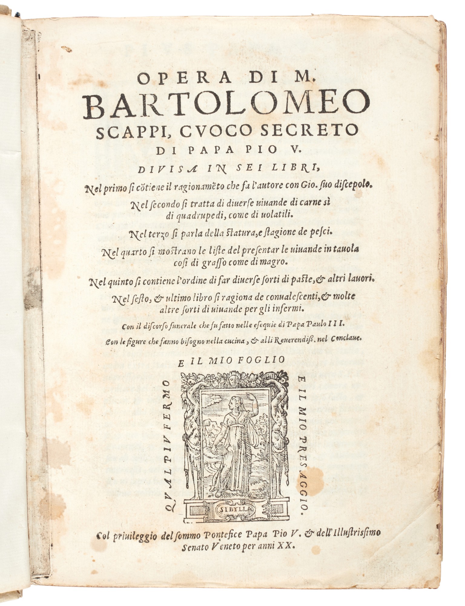Scappi, Opera, Venice, 1570, later vellum | Antiquarian Books and ...