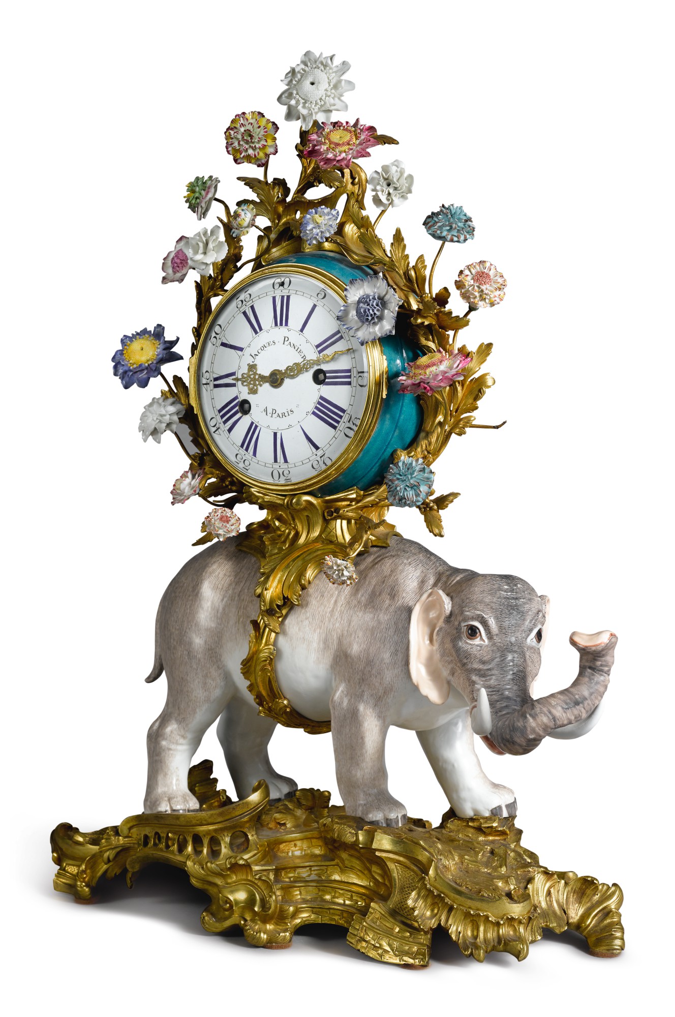 A LOUIS XV GILT BRONZE MOUNTED MEISSEN AND CHINESE PORCELAIN MANTEL ...