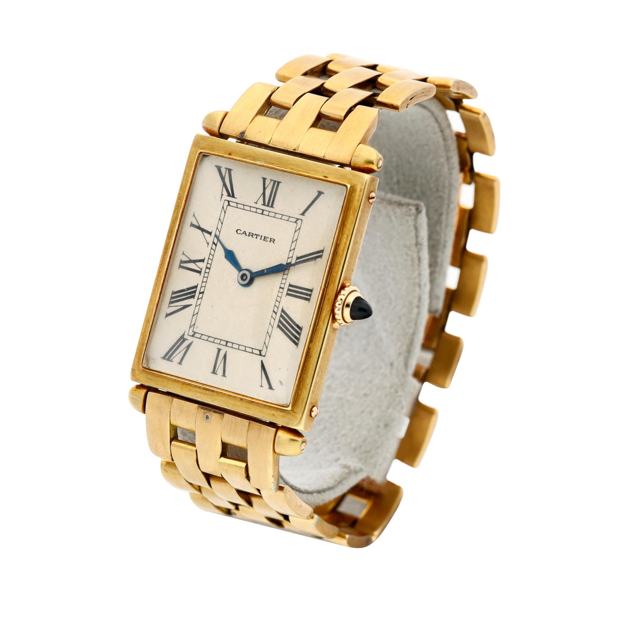 A large yellow gold rectangular wristwatch, Circa 1950 | Fine Watches ...