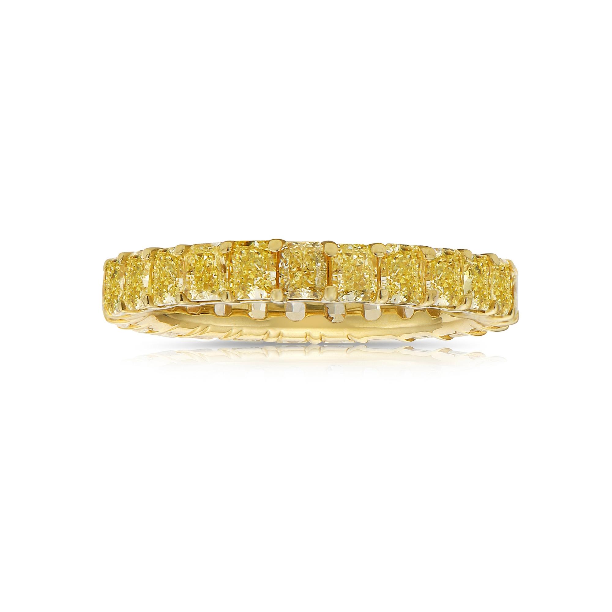 Gold And 4.20ct Yellow Diamond Eternity Ring Available For Immediate ...