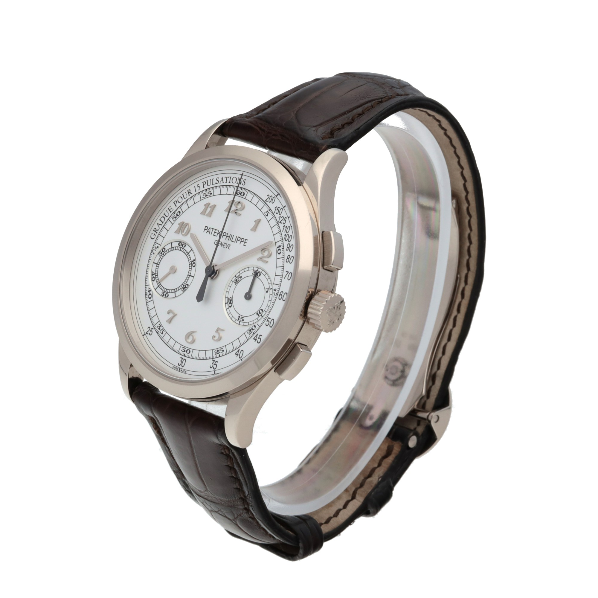 PATEK PHILIPPE | WHITE GOLD CHRONOGRAPH WRISTWATCH WITH PULSATION SCALE ...
