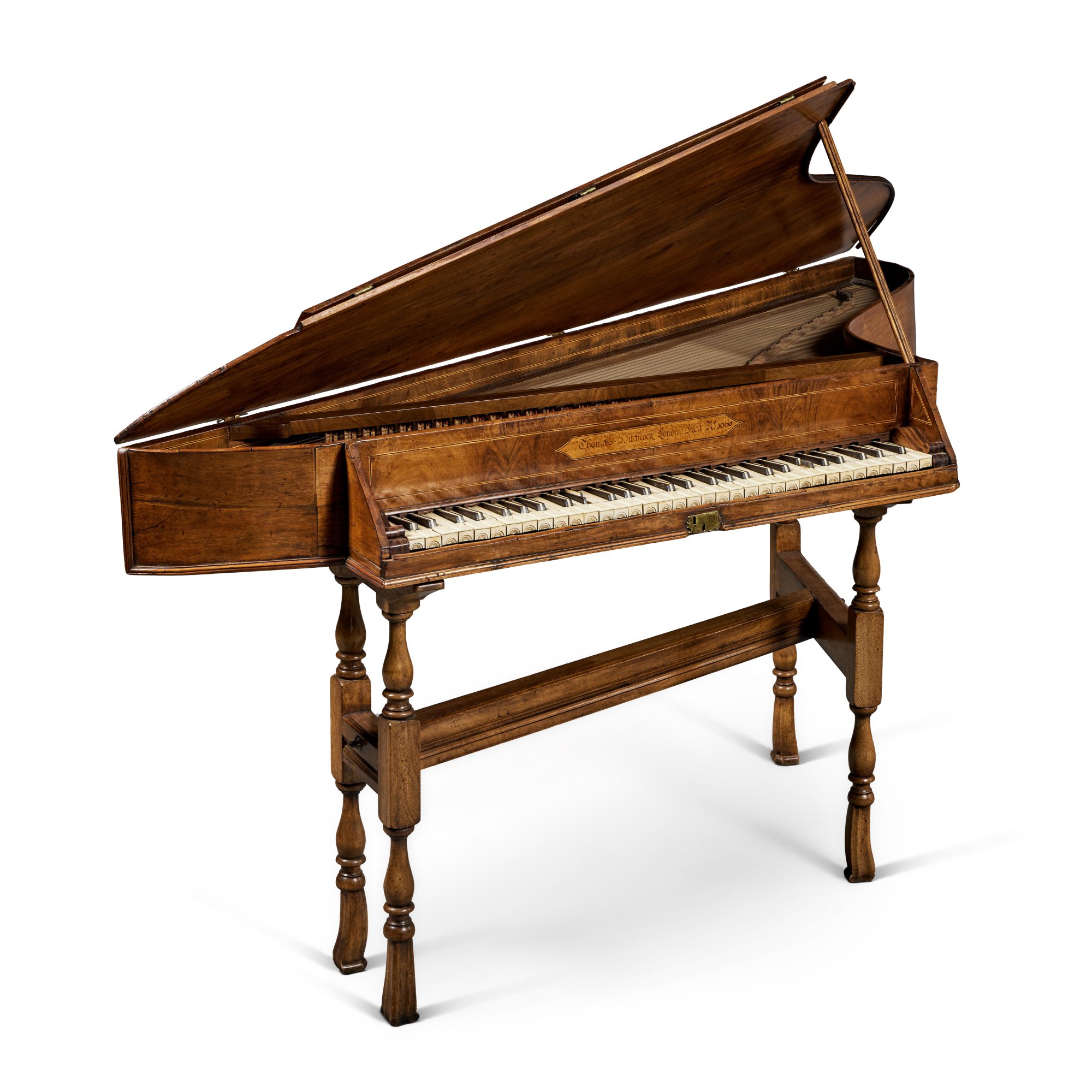 A George I Walnut Bentside Spinet, by Thomas Hitchcock the Younger ...