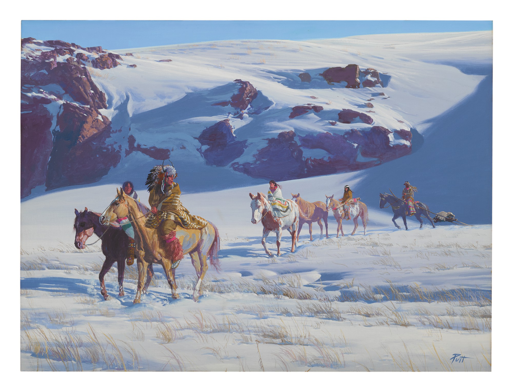 DONALD (PUTT) PUTNAM | INDIAN HUNTING PARTY | American Art Online ...