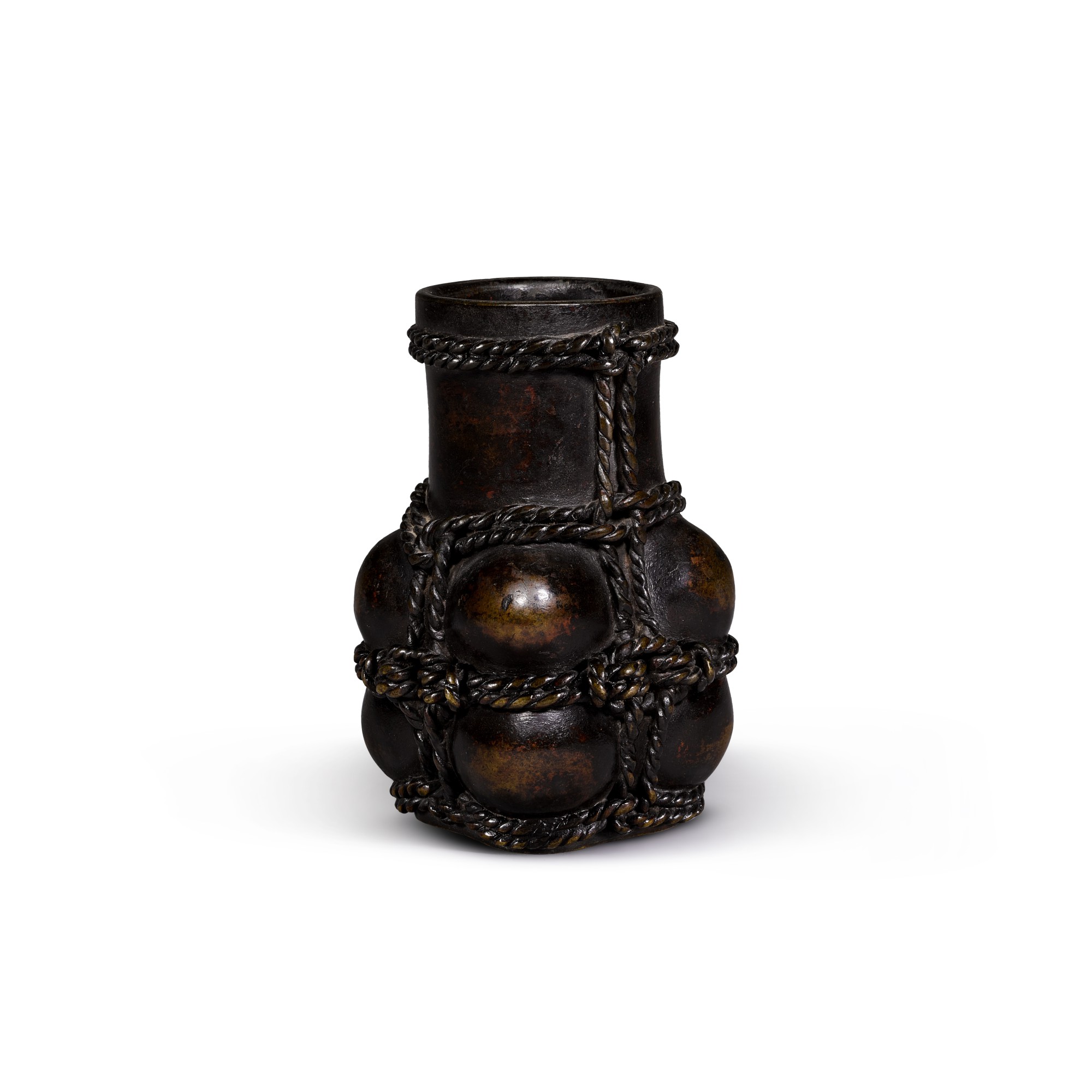A bronze 'rope tied' vase apocryphal Yongle mark, 17th century | 清十七世紀 ...