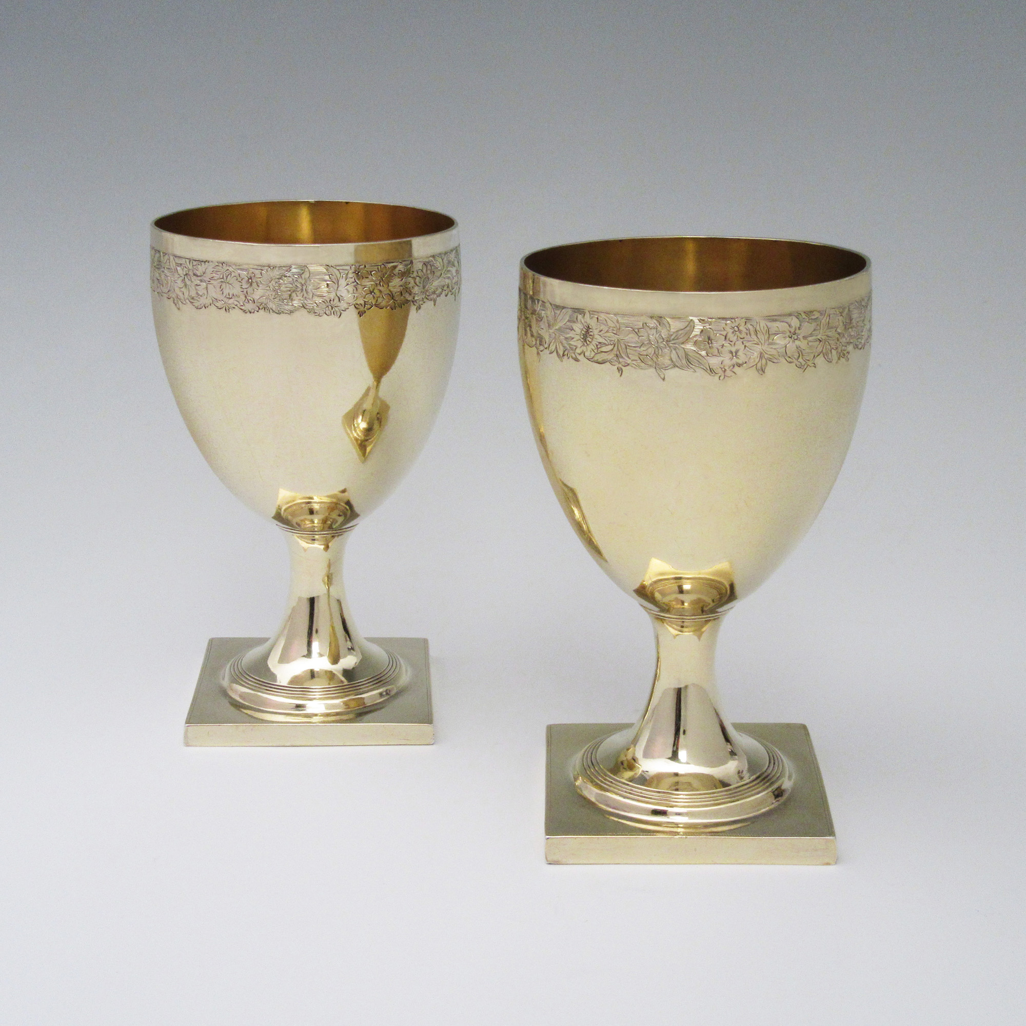 A PAIR OF GEORGE III SILVER-GILT GOBLETS | THOMAS WALLIS, LONDON | 1804 ...