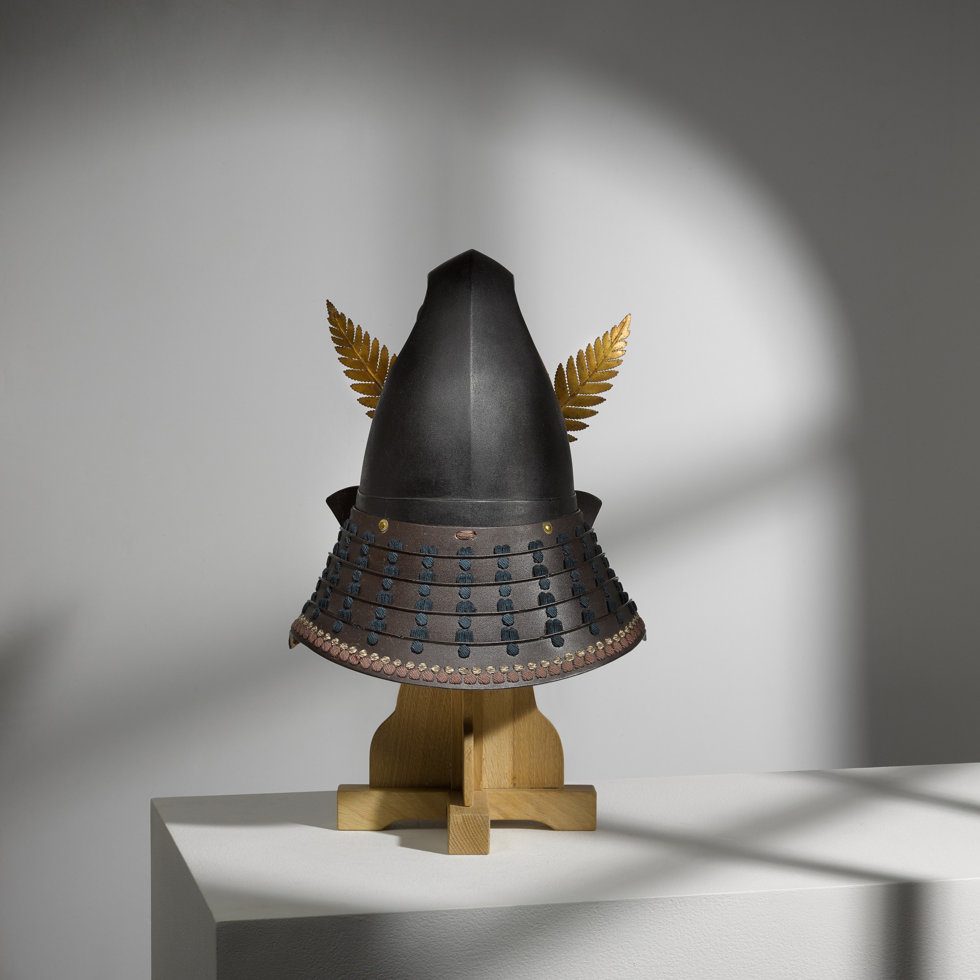 A Naruto-nari kabuto [wave-shaped helmet] and mempo [face mask] | Edo ...