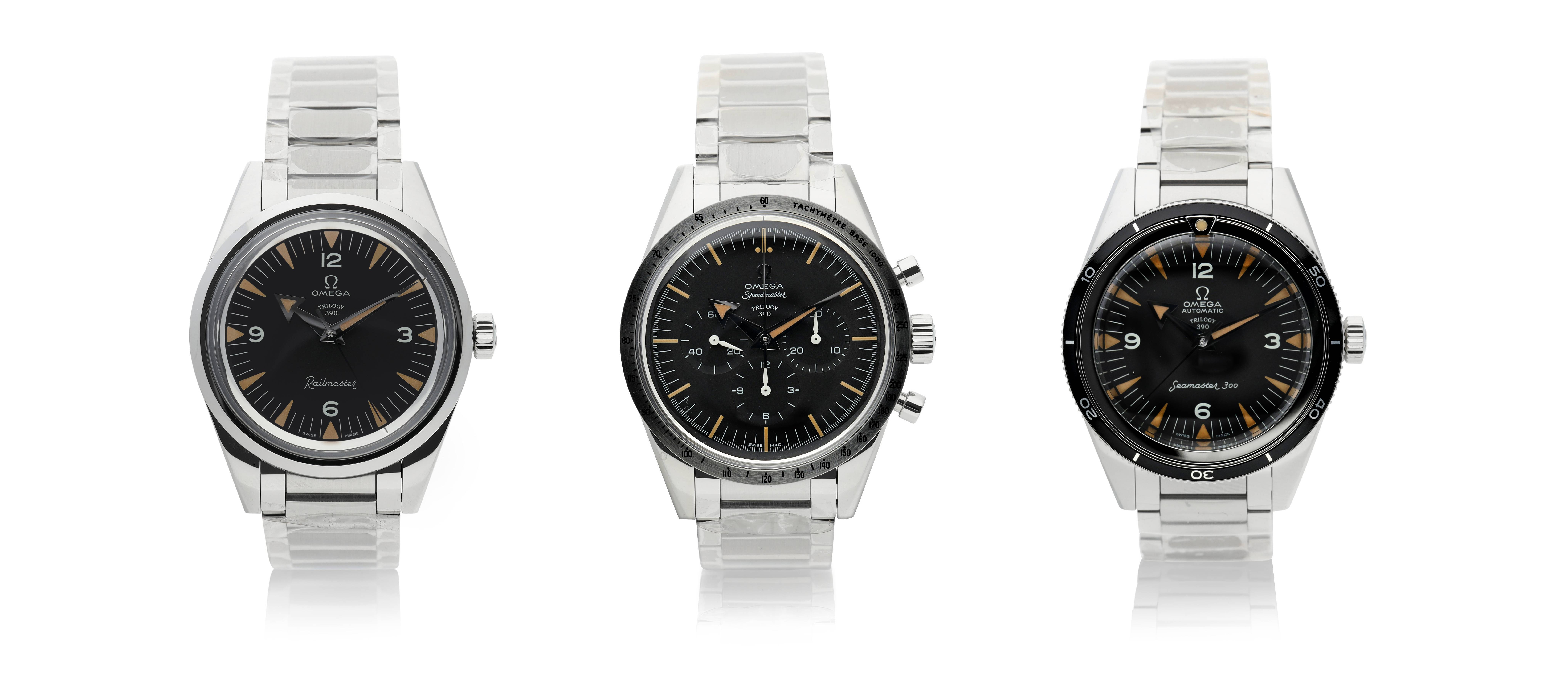 OMEGA | THREE 60TH ANNIVERSARY LIMITED EDITION STAINLESS STEEL ...