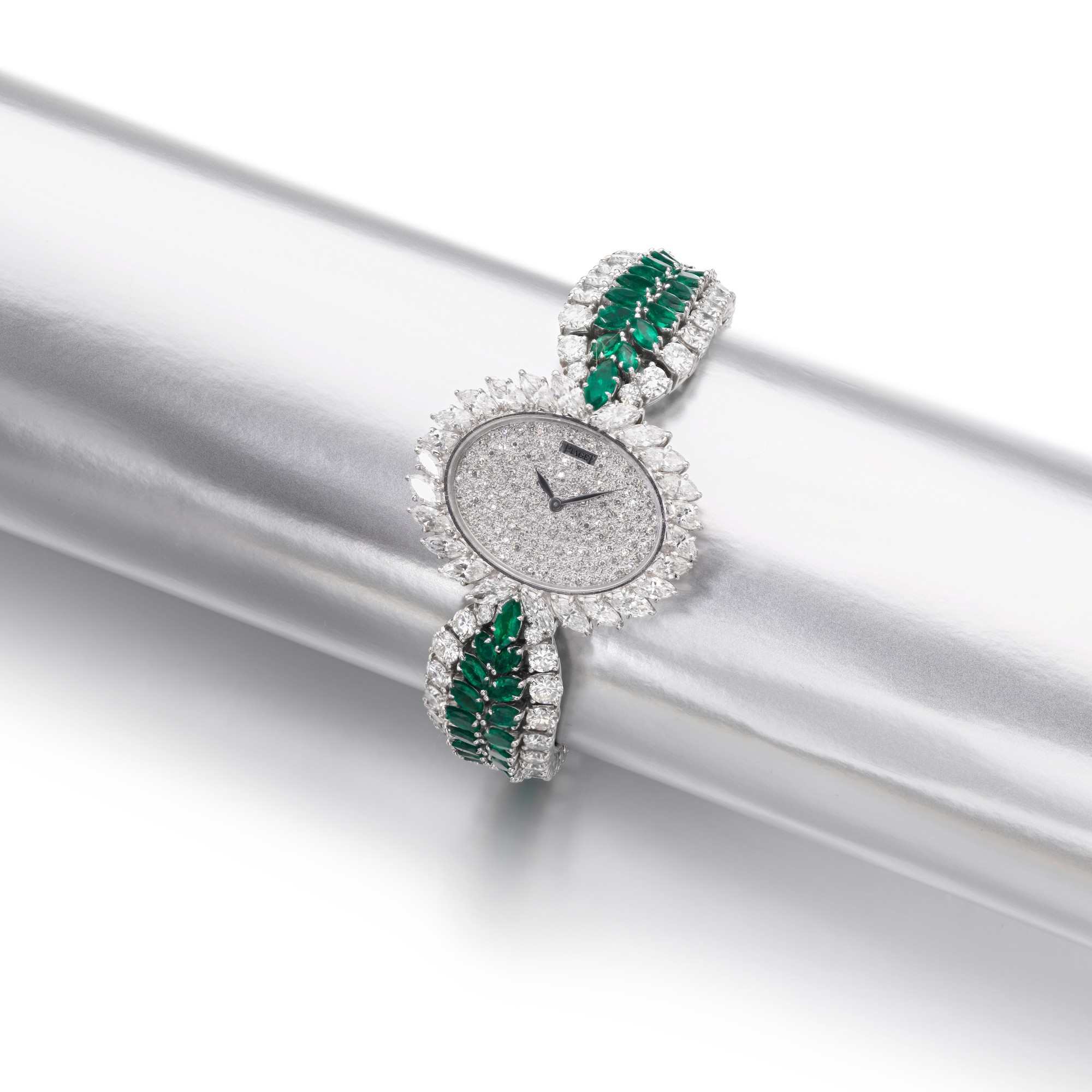 Lady's emerald and diamond wristwatch, 1970s | Magnificent Jewels and ...