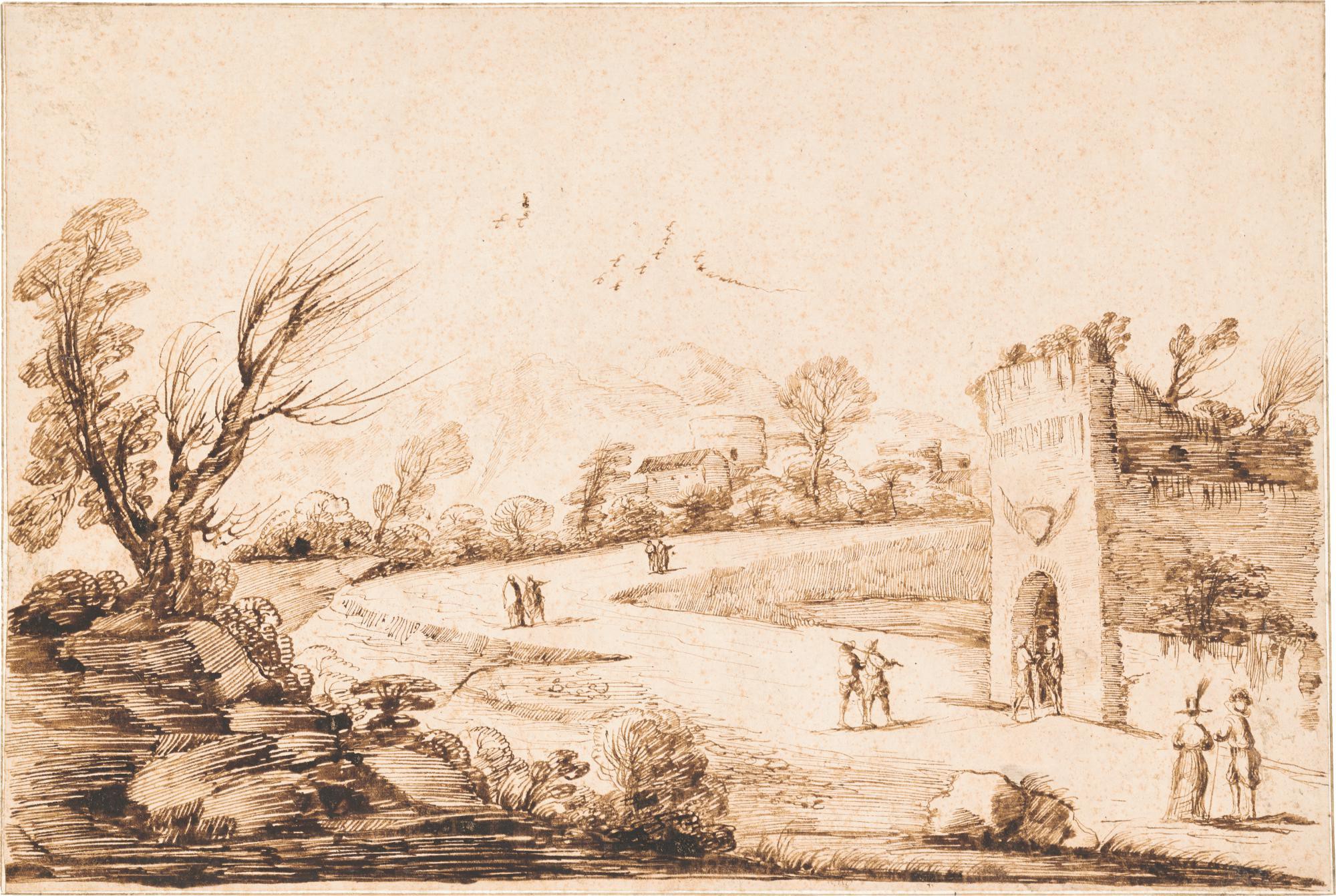 GIOVANNI FRANCESCO BARBIERI, CALLED GUERCINO | AN EXTENSIVE LANDSCAPE ...