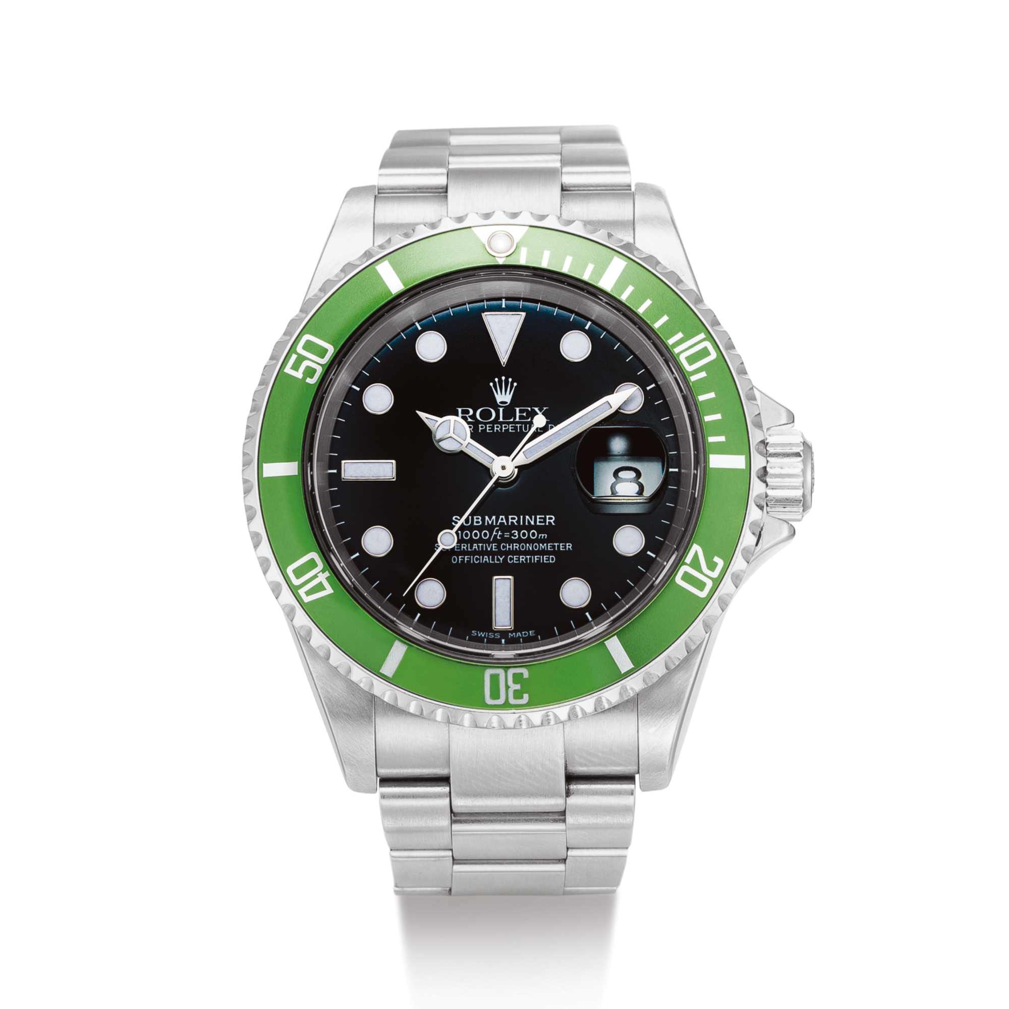 ROLEX | SUBMARINER "KERMIT FLAT 4", REFERENCE 16610T A STAINLESS STEEL ...