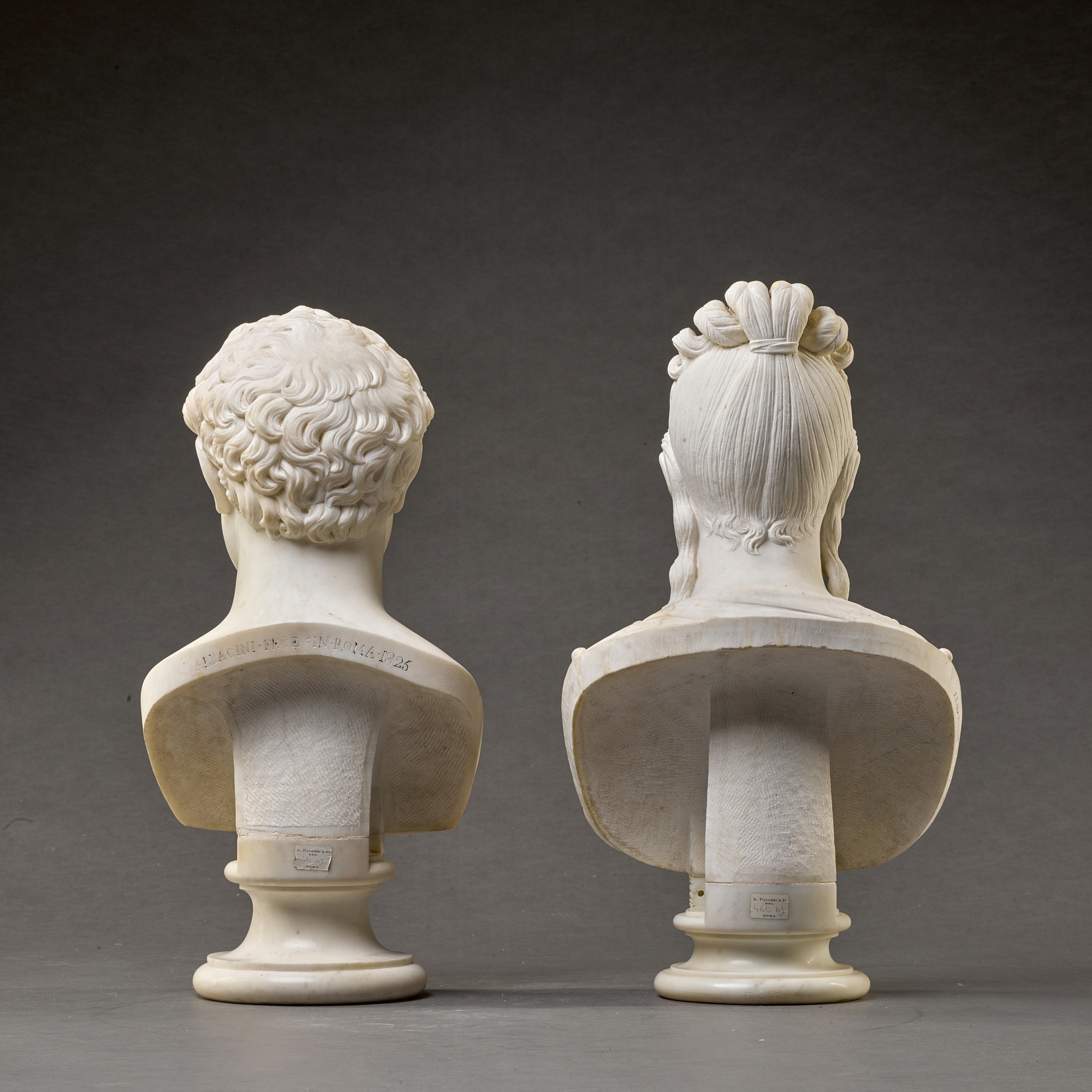 FILIPPO ALBACINI (1777-1858), ITALIAN, ROME, CIRCA 1825 | PAIR OF BUSTS ...