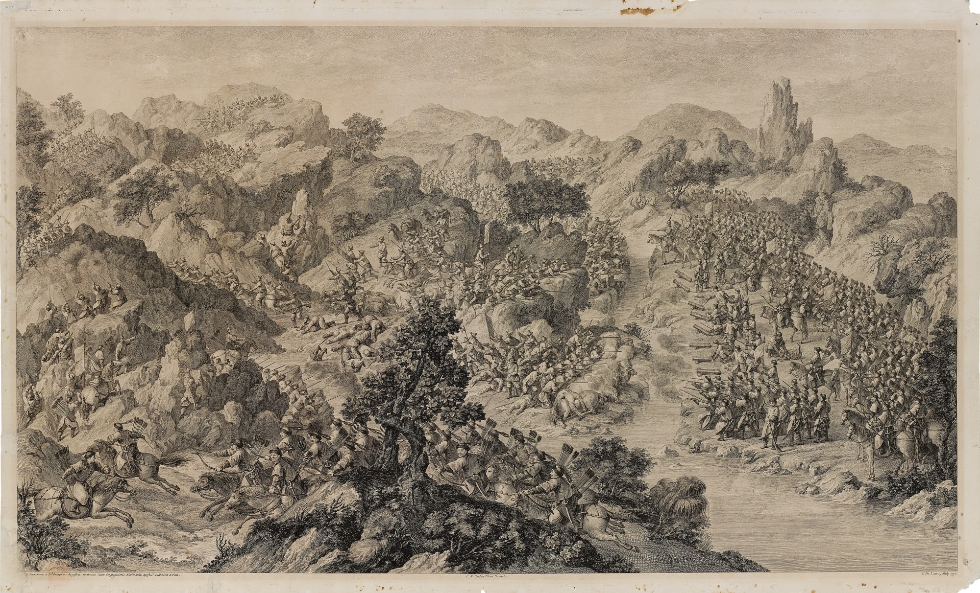 The conquests of the Qianlong Emperor, a set of eleven engravings after ...