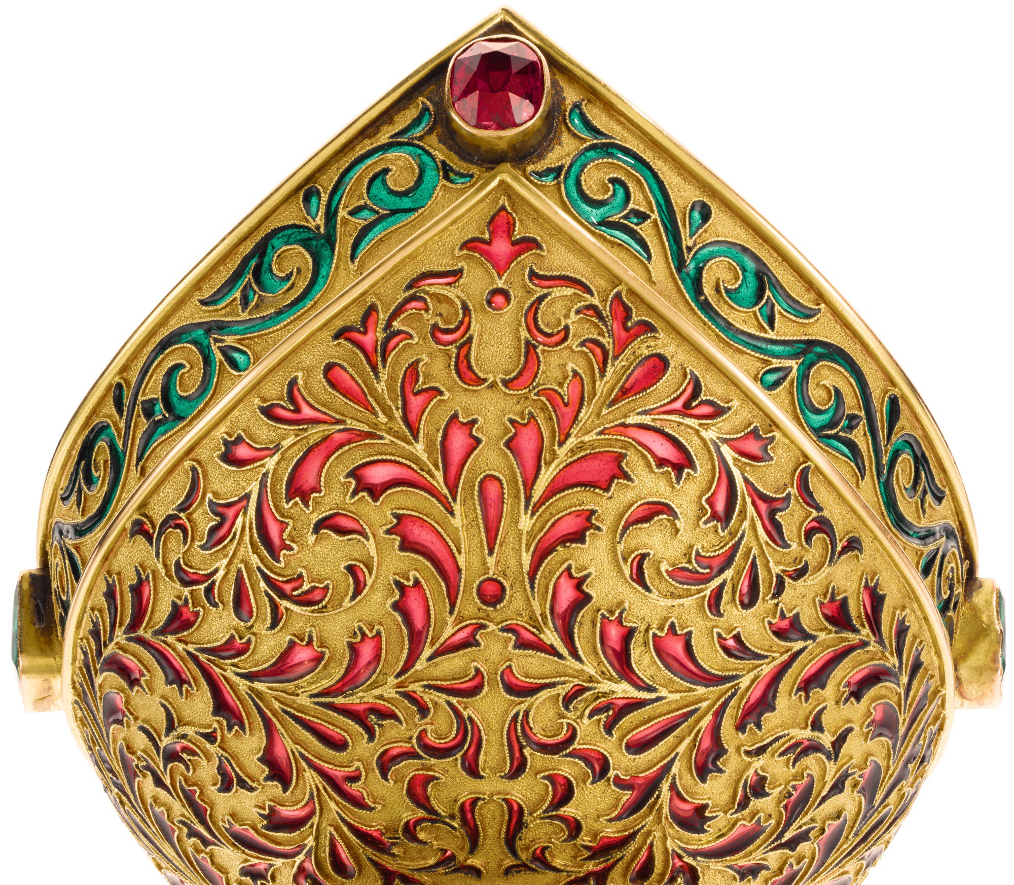 A RARE GOLD AND PLIQUE-À-JOUR ENAMEL KOVSH, ALEXANDER TREIDEN FOR HAHN ...