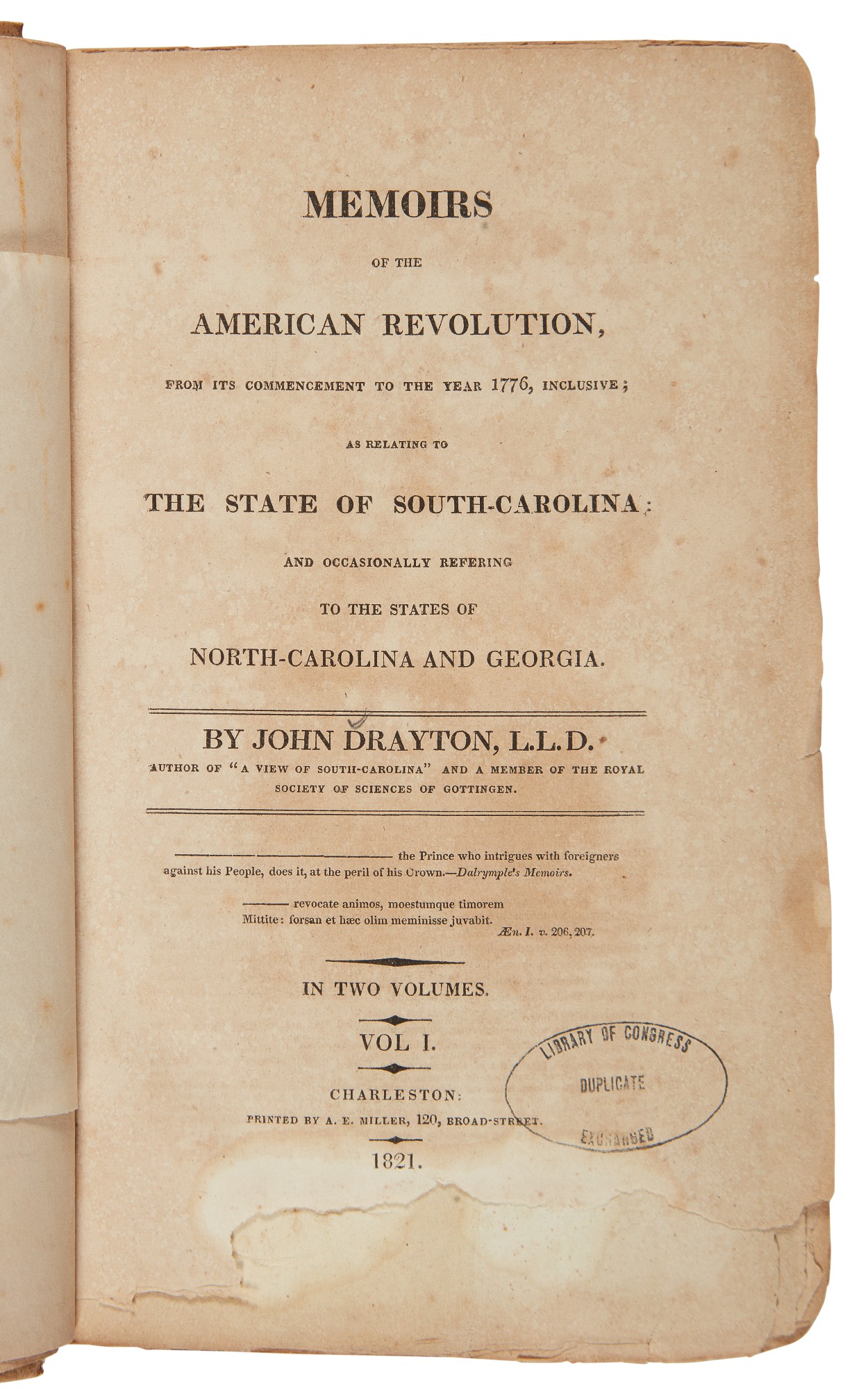 Drayton, John | A classic revolutionary war history | The Passion of ...