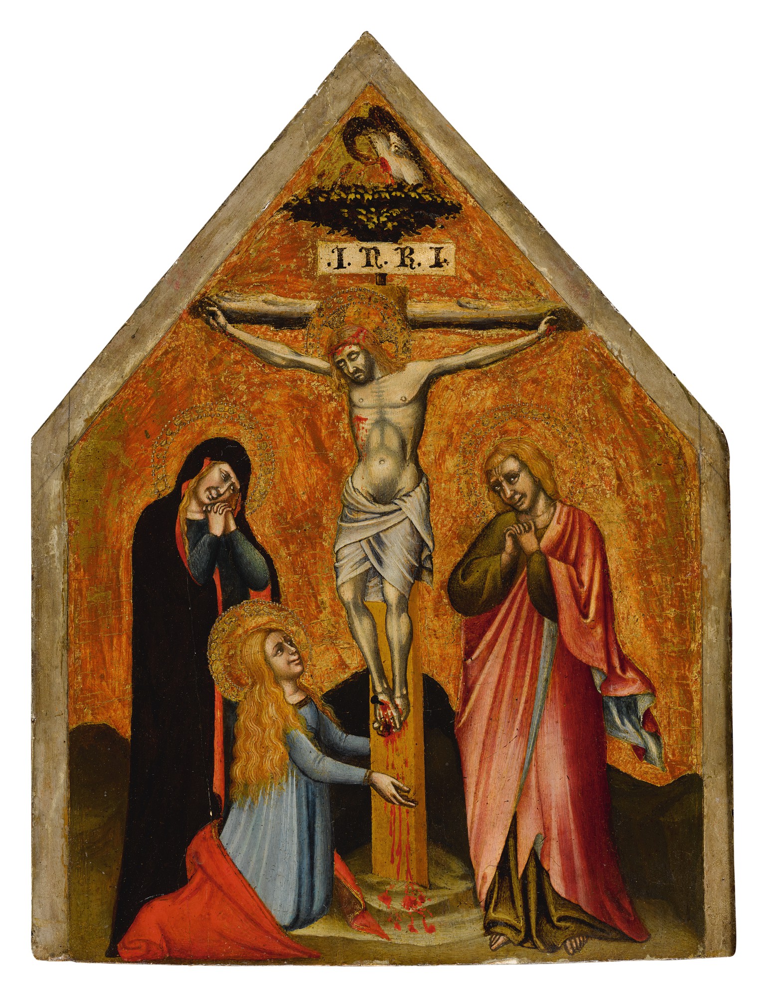 SIMONE DI FILIPPO, CALLED SIMONE DEI CROCIFISSI | CRUCIFIXION WITH THE VIRGIN MARY, MARY ...