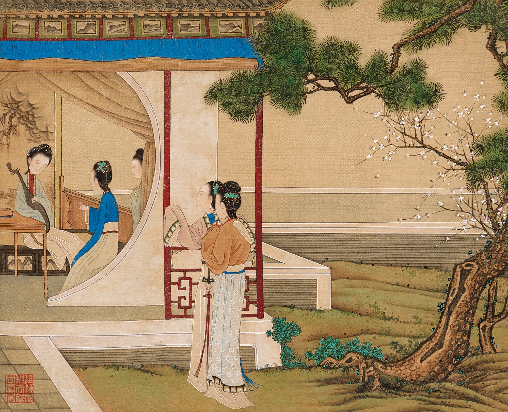 Leng Mei 冷枚 | Ladies in Palaces 漢宮仕女 | Fine Classical Chinese Paintings ...