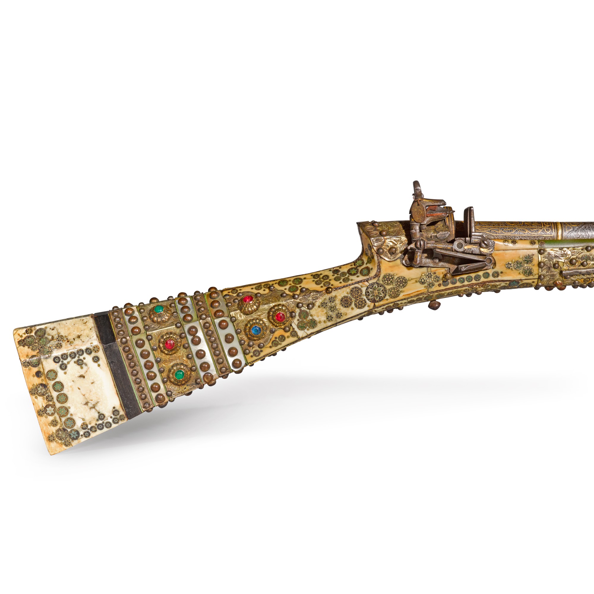 A rare Ottoman miquelet-lock rifle with ivory and mother of pearl ...
