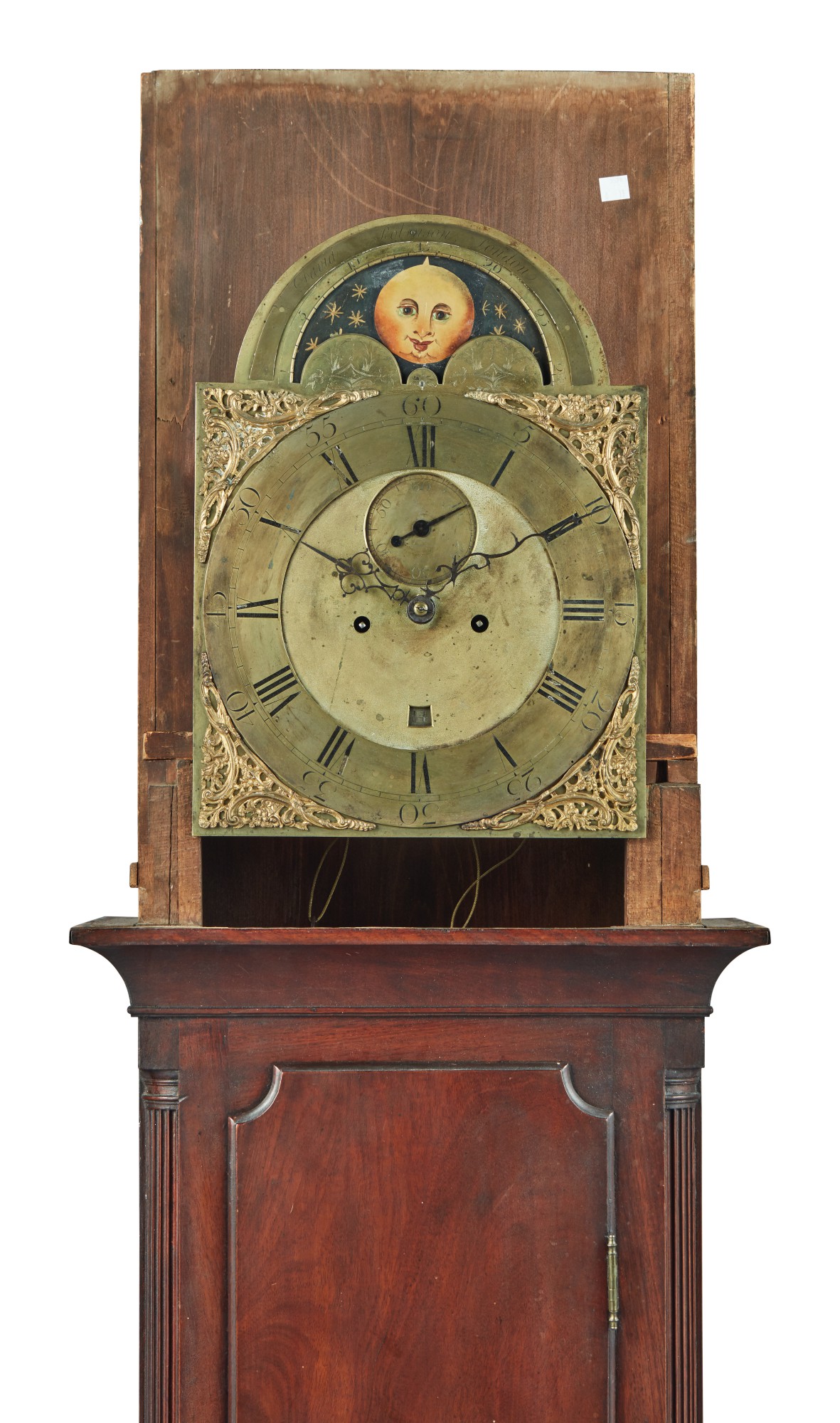 Rare Chippendale Carved and Figured Mahogany Tall Case Clock, case ...