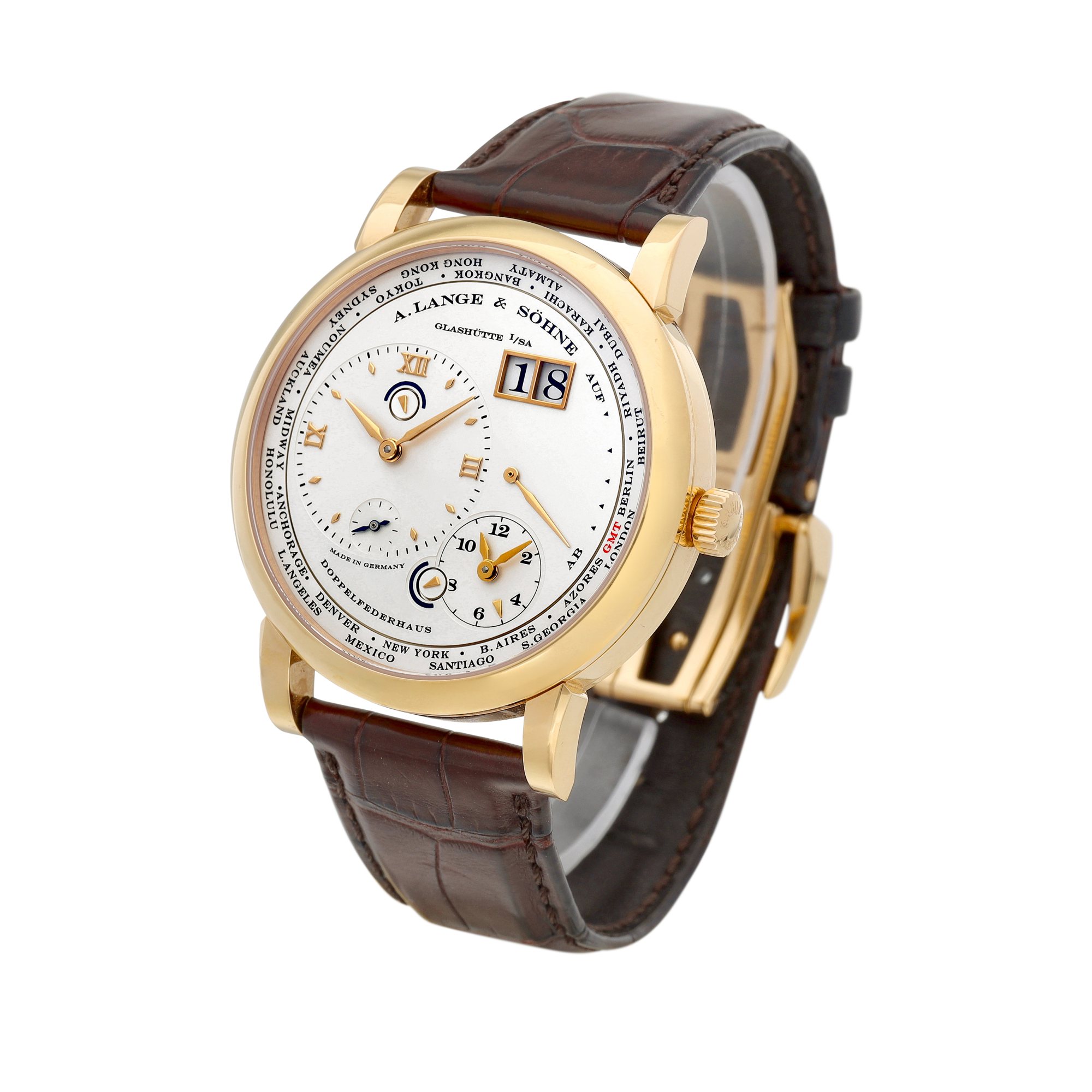 Lange 1 Time Zone, Reference 116.032 | A pink gold world time ...