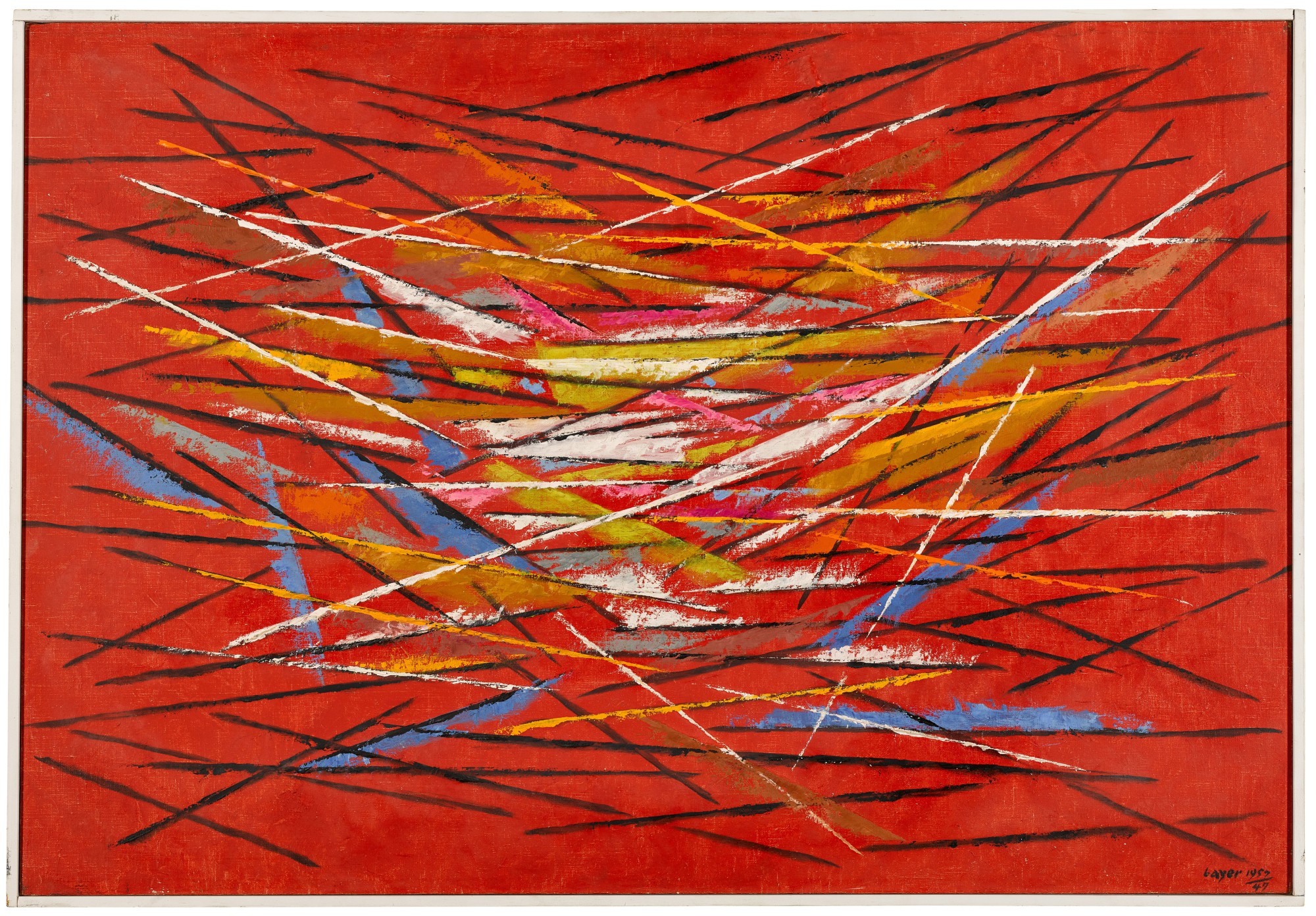HERBERT BAYER | RED WITH LINES | Impressionist & Modern Art Day Sale ...