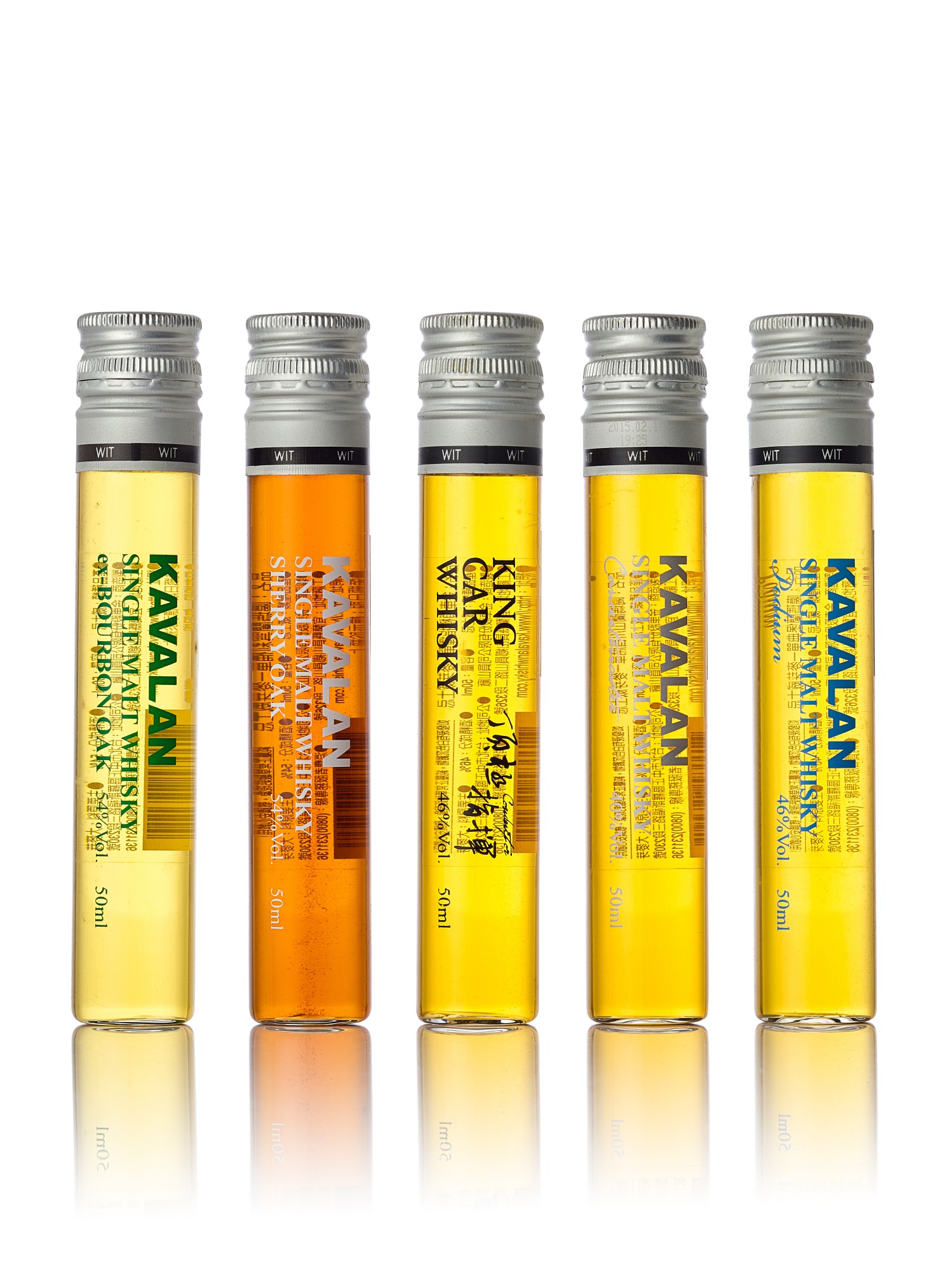 噶瑪蘭 Kavalan Single Malt Whisky Test Tube Gift Pack 5 x 5cl NV (5 BT5 ...