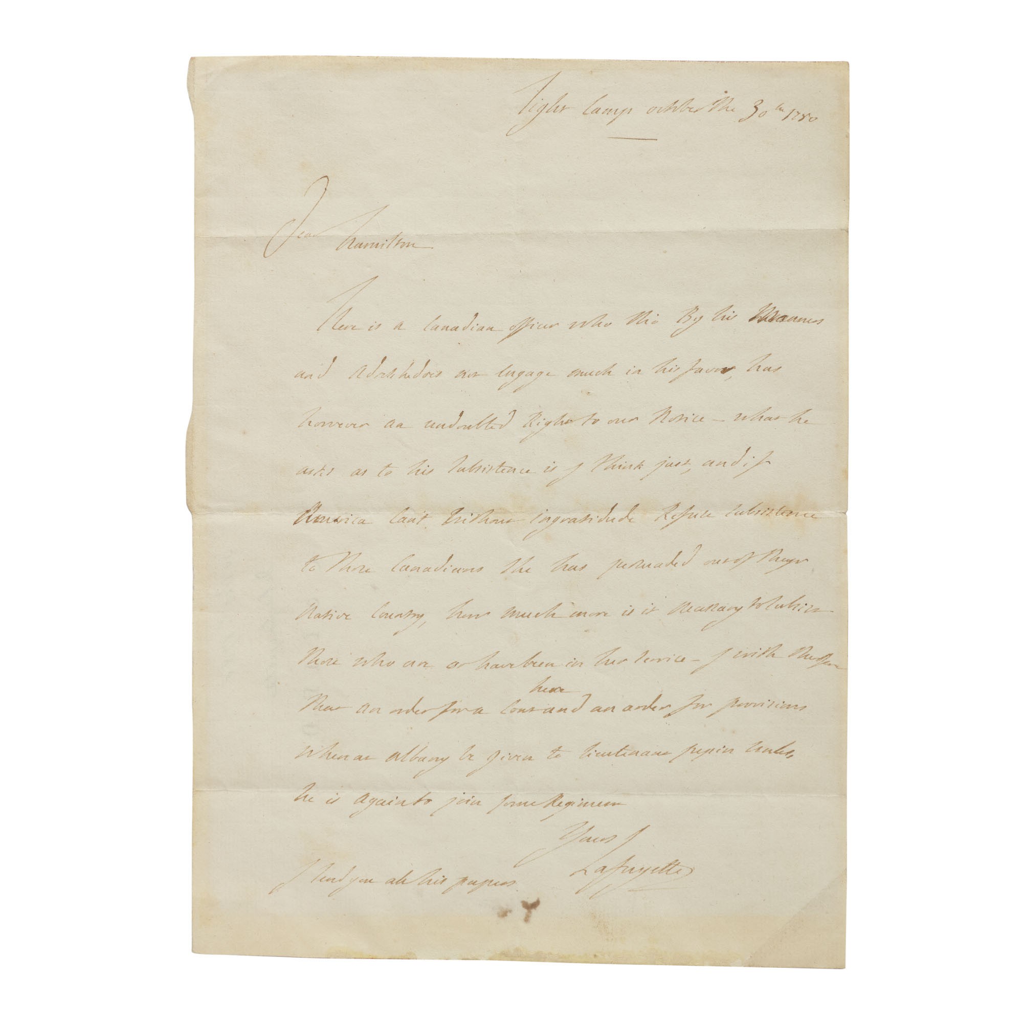 Lafayette, Marie Joseph Paul Yves Roch Gilbert du Motier, Marquis de | A scarce Revolutionary ...