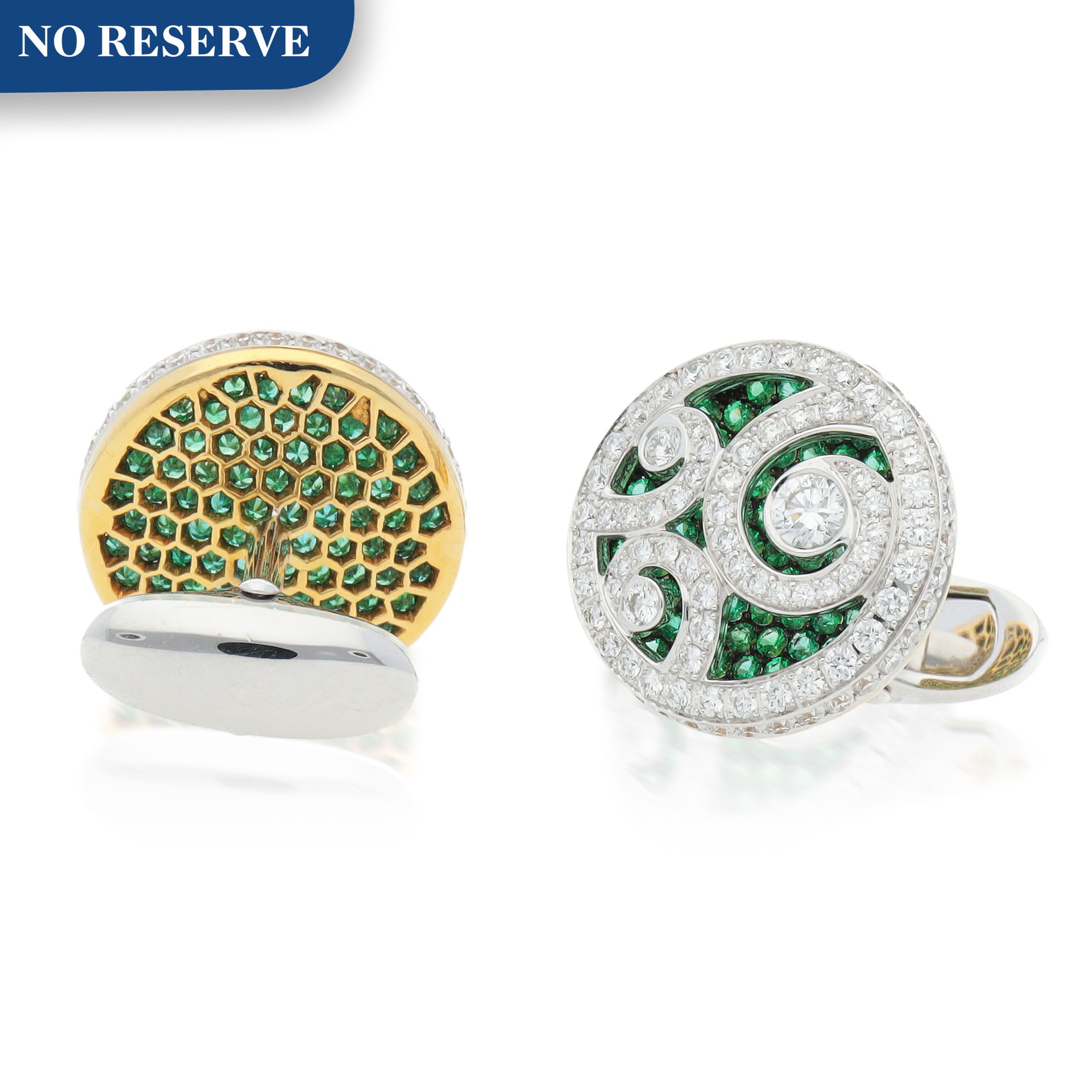 PAIR OF EMERALD AND DIAMOND CUFFLINKS | Graff: Elegance and Opulence ...