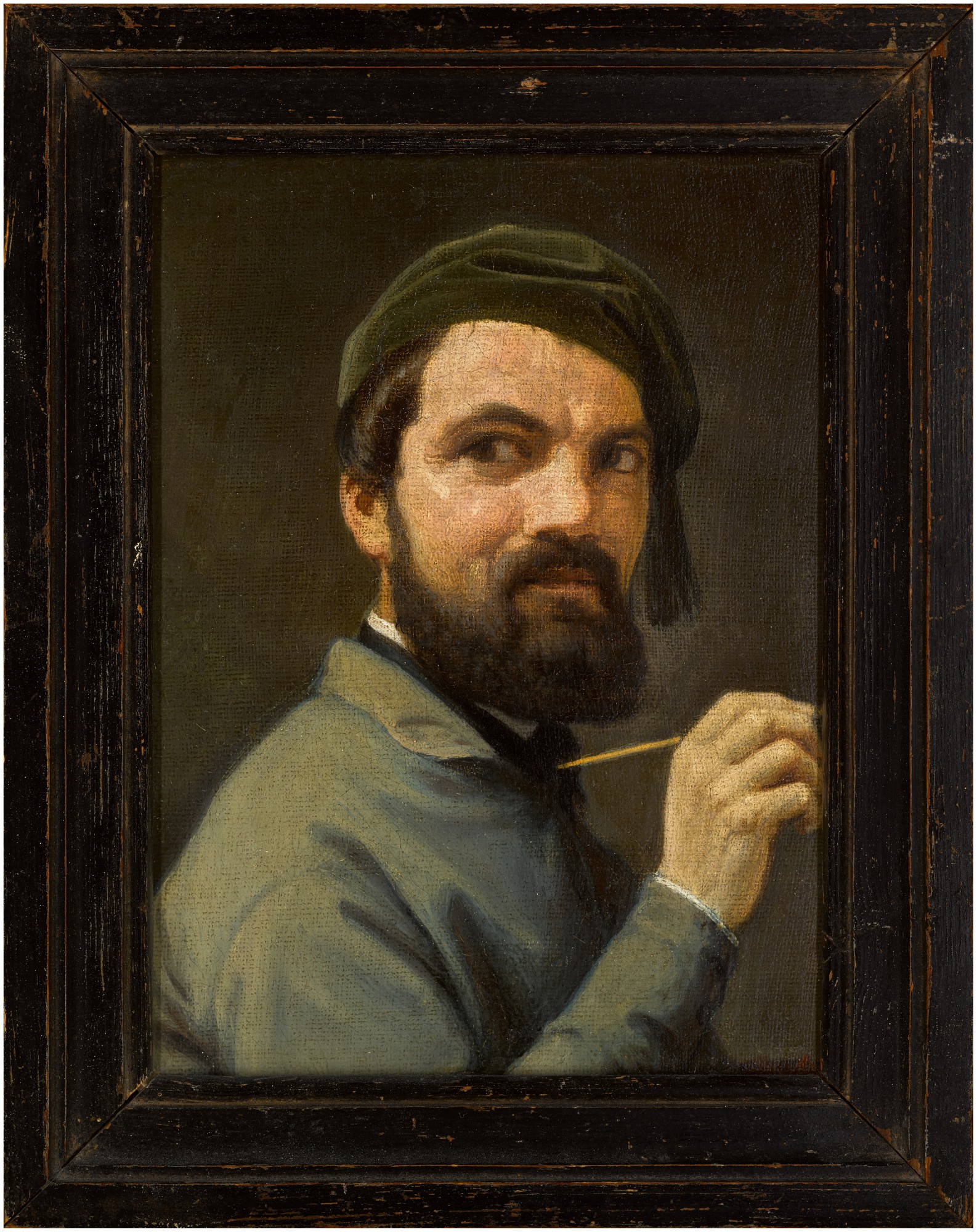 Self-portrait, bust-length, in a green jacket and cap | Old Master ...