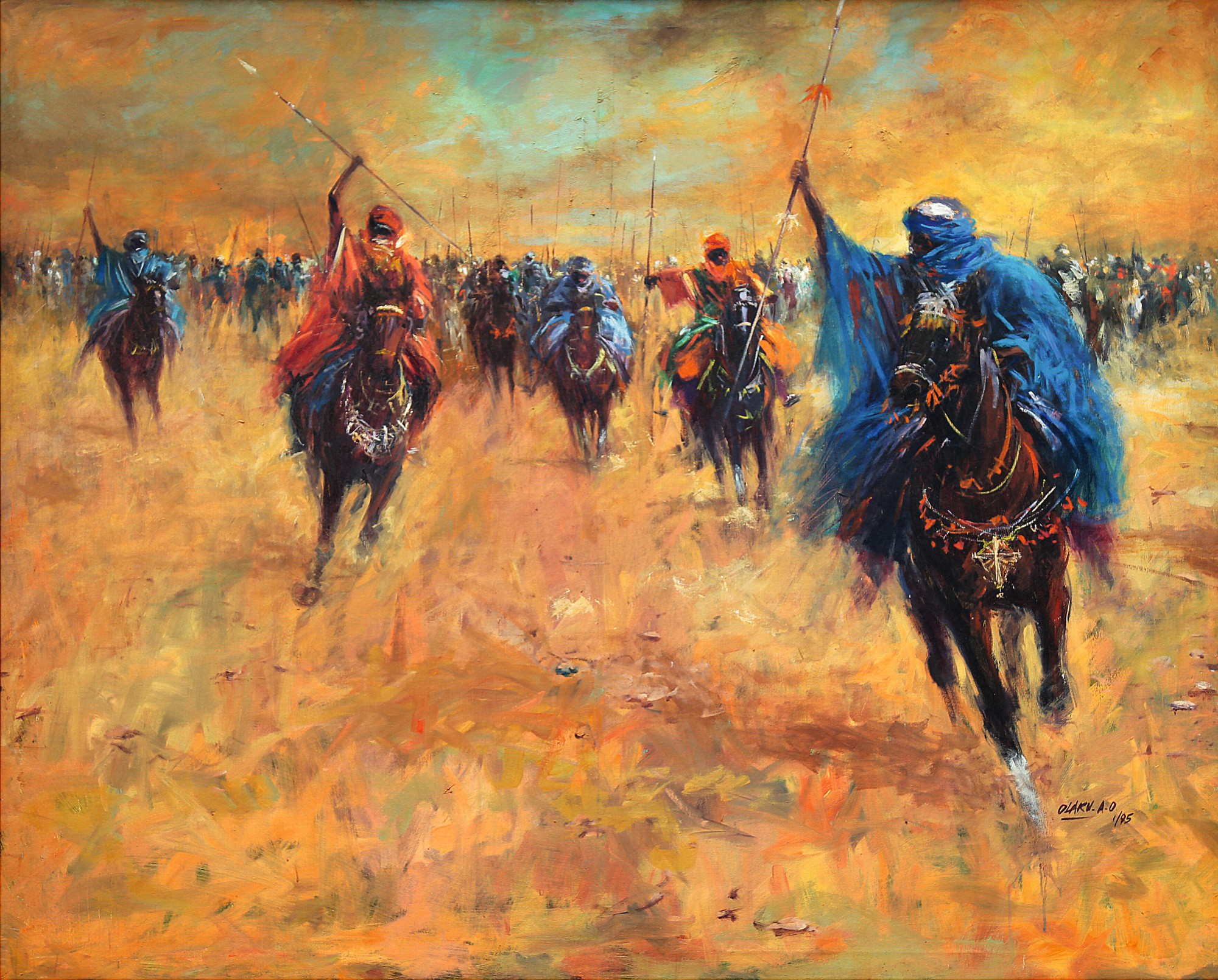 ABIODUN OLAKU | THE CHARGE | Modern and Contemporary African Art Online ...