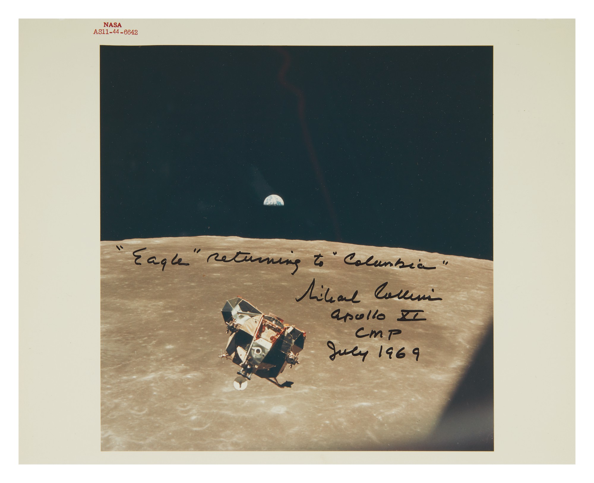 [APOLLO 11] LM EAGLE'S ASCENT STAGE, INSCRIBED BY MICHAEL COLLINS ...
