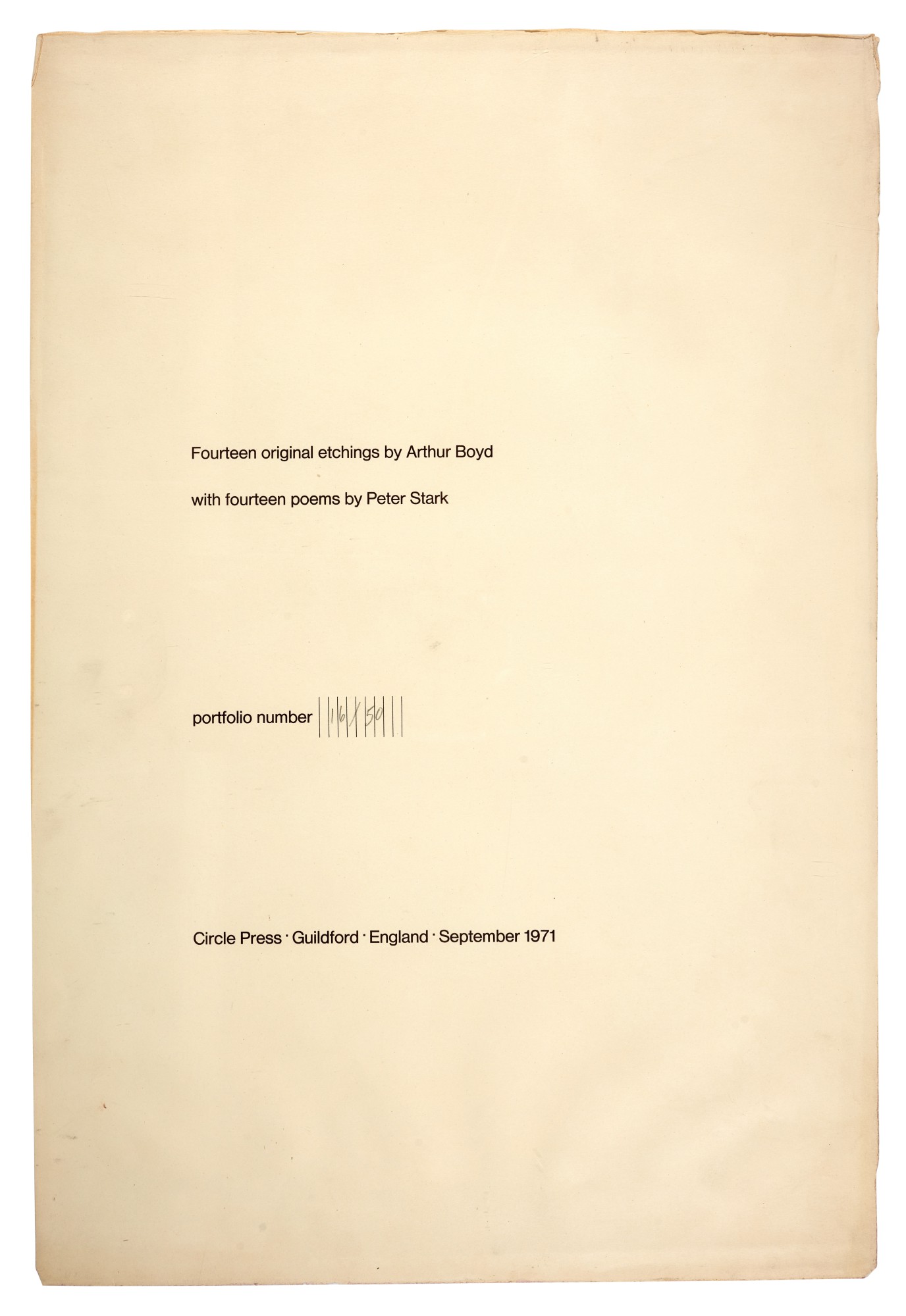 Peter Stark, Arthur Boyd, and others | Private press poems and ...