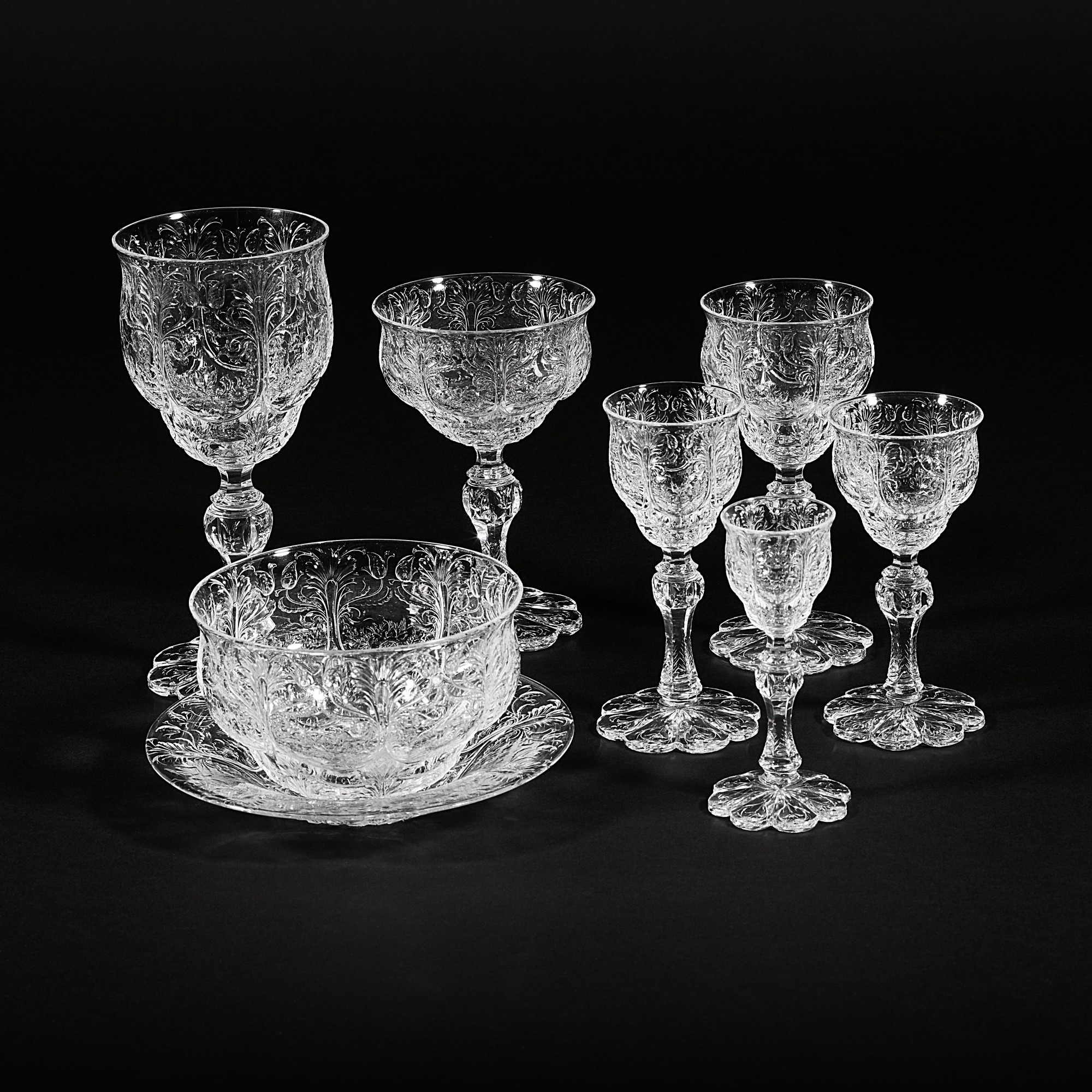 An extensive cut and engraved part table service, Thomas Webb & Sons ...