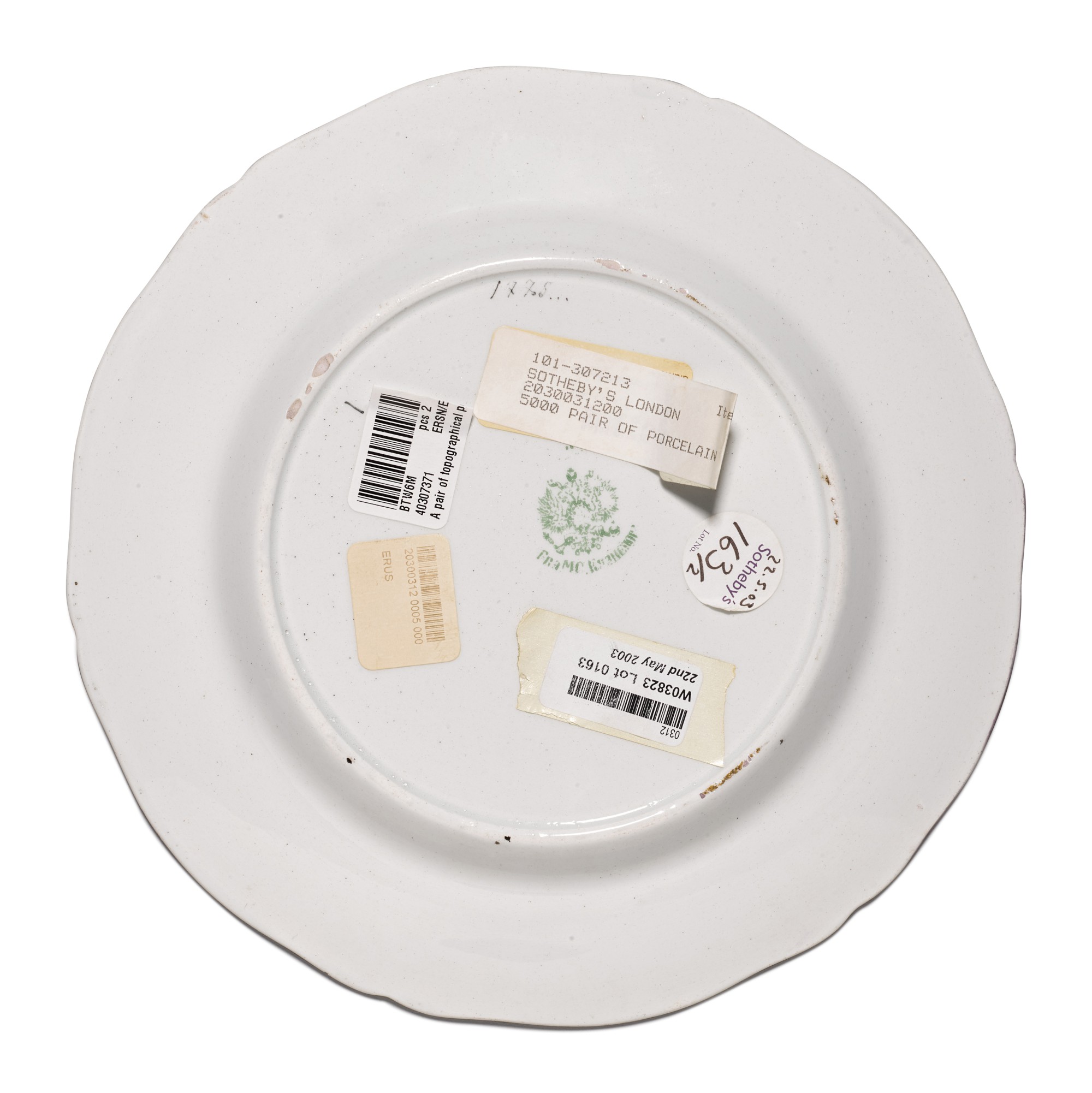 A pair of topographical plates, Kuznetsov Porcelain Factory, second ...
