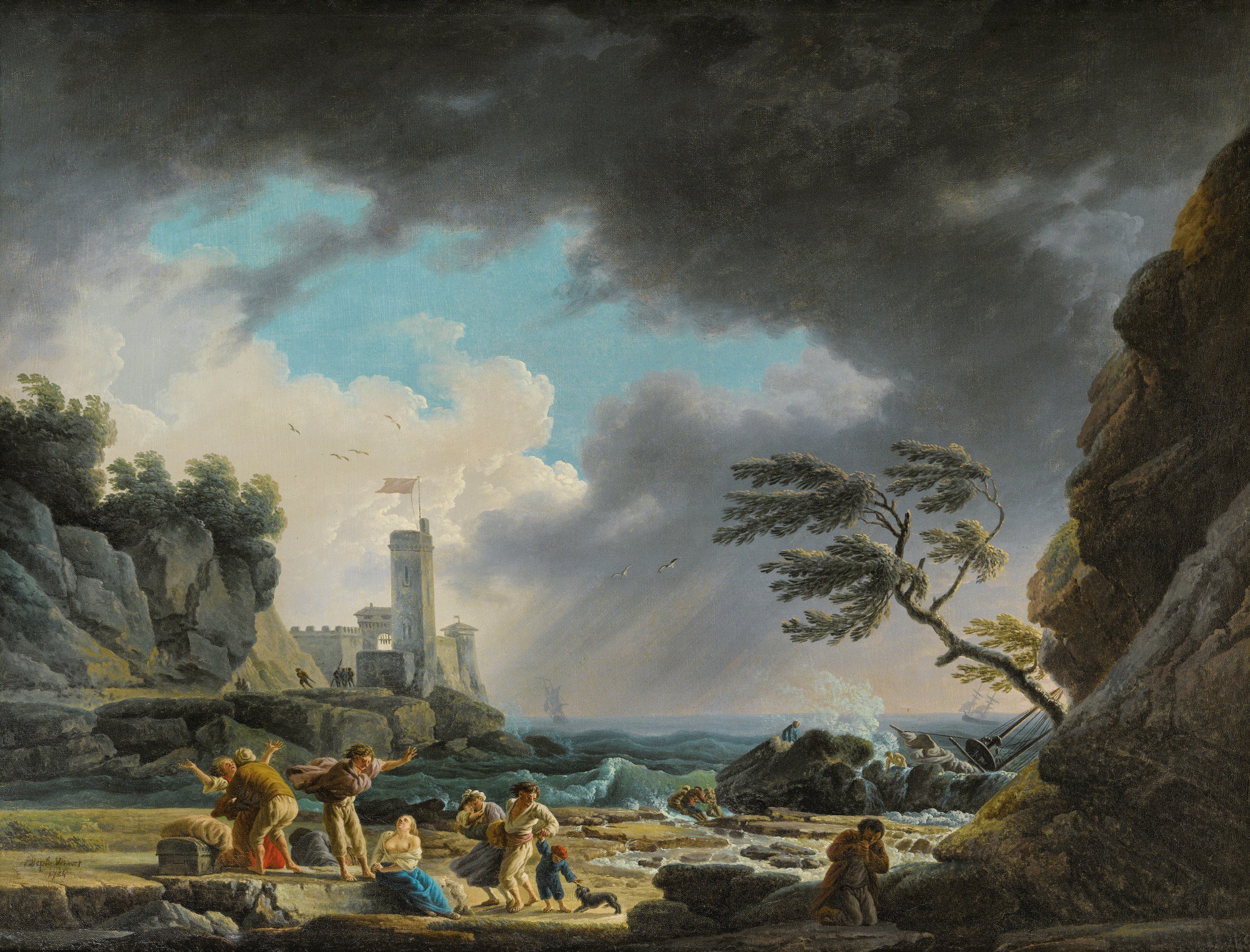 JOSEPH VERNET AND STUDIO | A STORM NEAR A ROCKY COAST | Tableaux ...